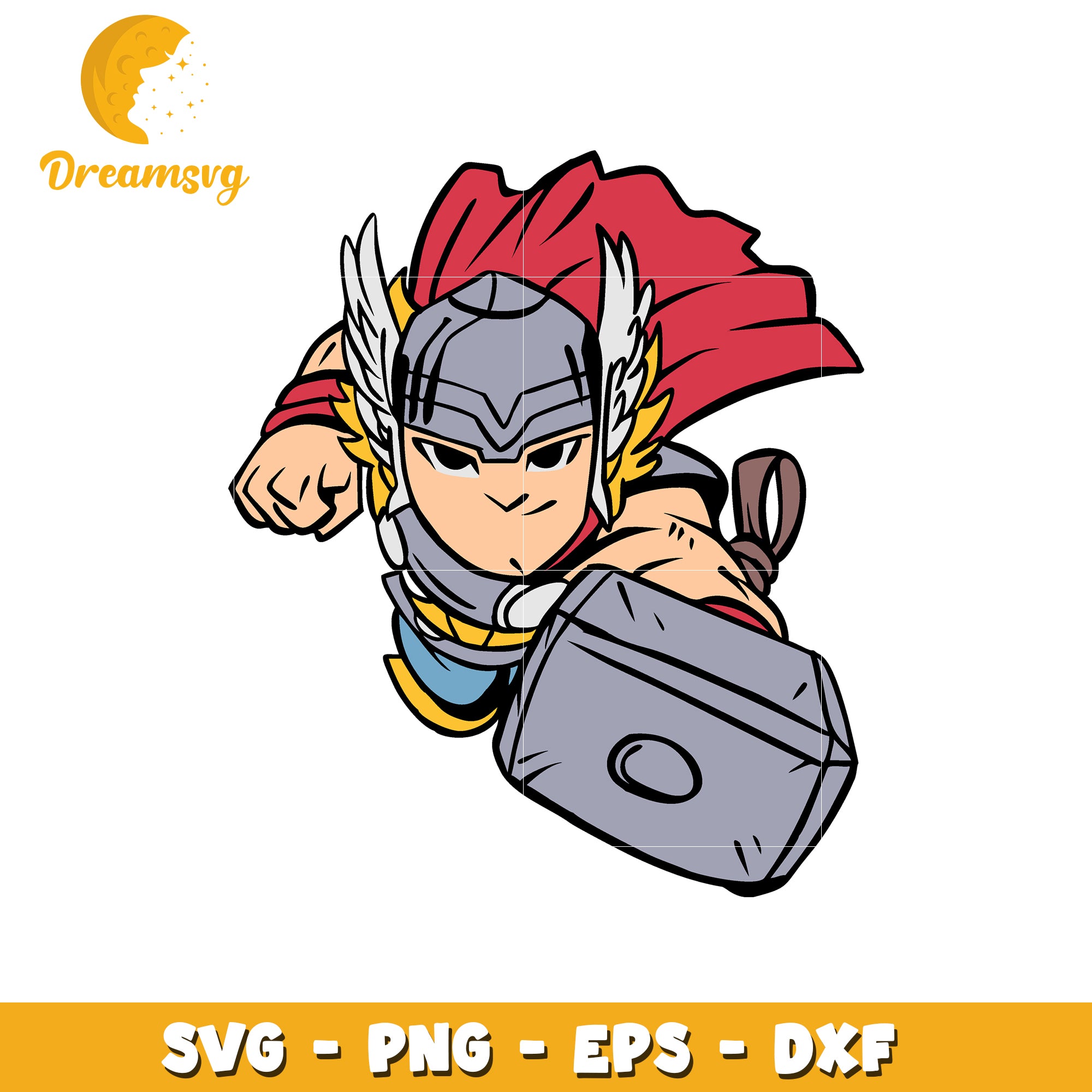 Cute Thor SVG PNG EPS DXF – DreamSVG Store