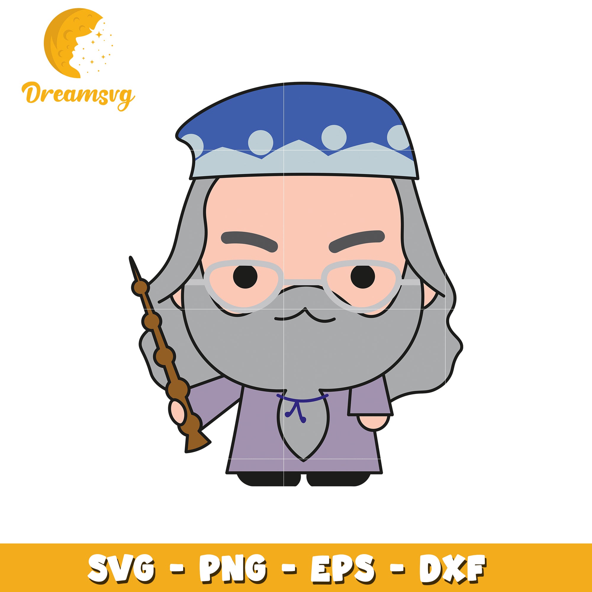 Cute Wizard Character SVG Clipart for Crafting Projects – DreamSVG Store