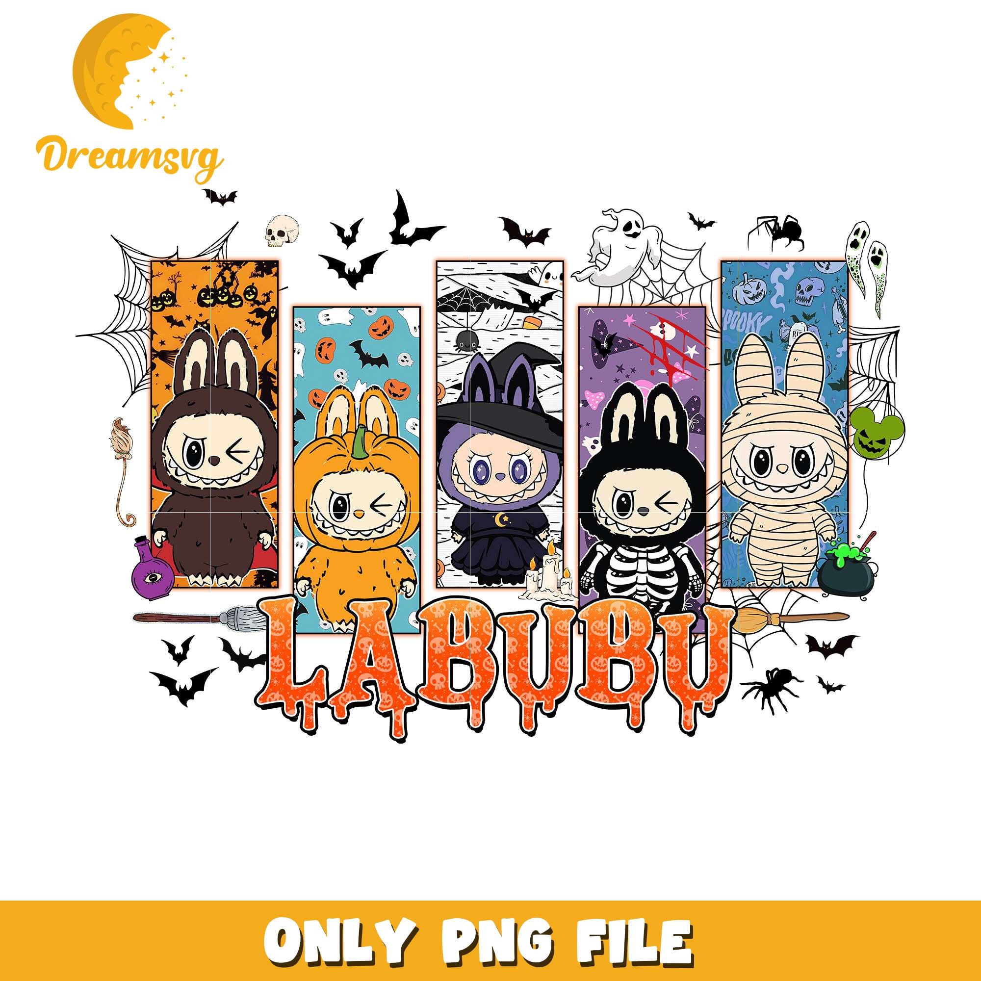 Cute and spooky labubu png, halloween horror nights png, halloween png ...