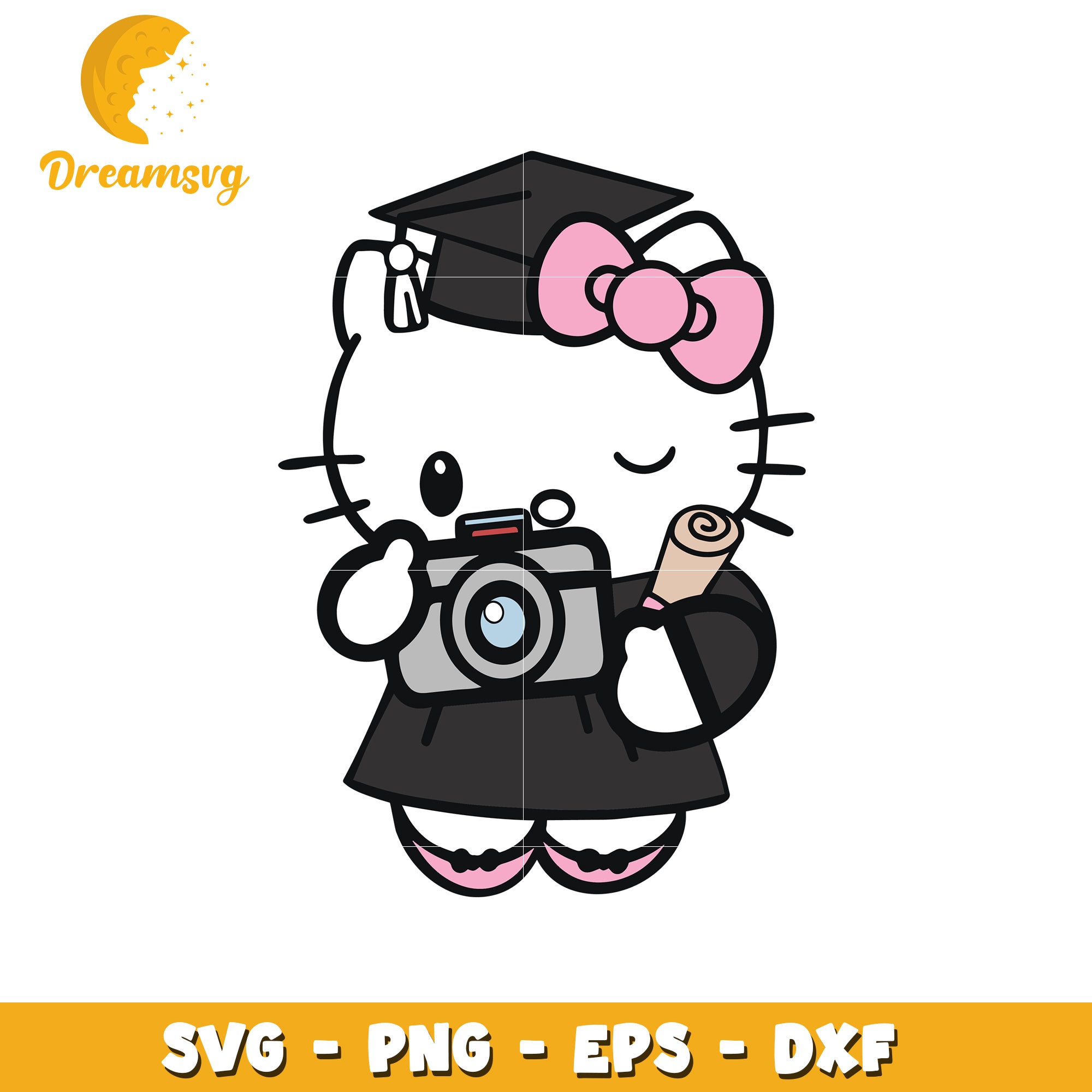 Cute hello kitty graduation svg, hello kitty svg, graduation svg ...