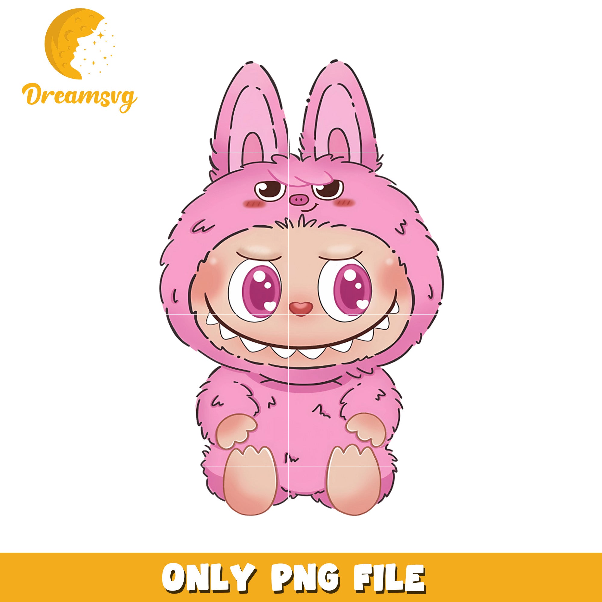 Cute labubu pink pig design png, labubu toys png, labubu characters pn ...
