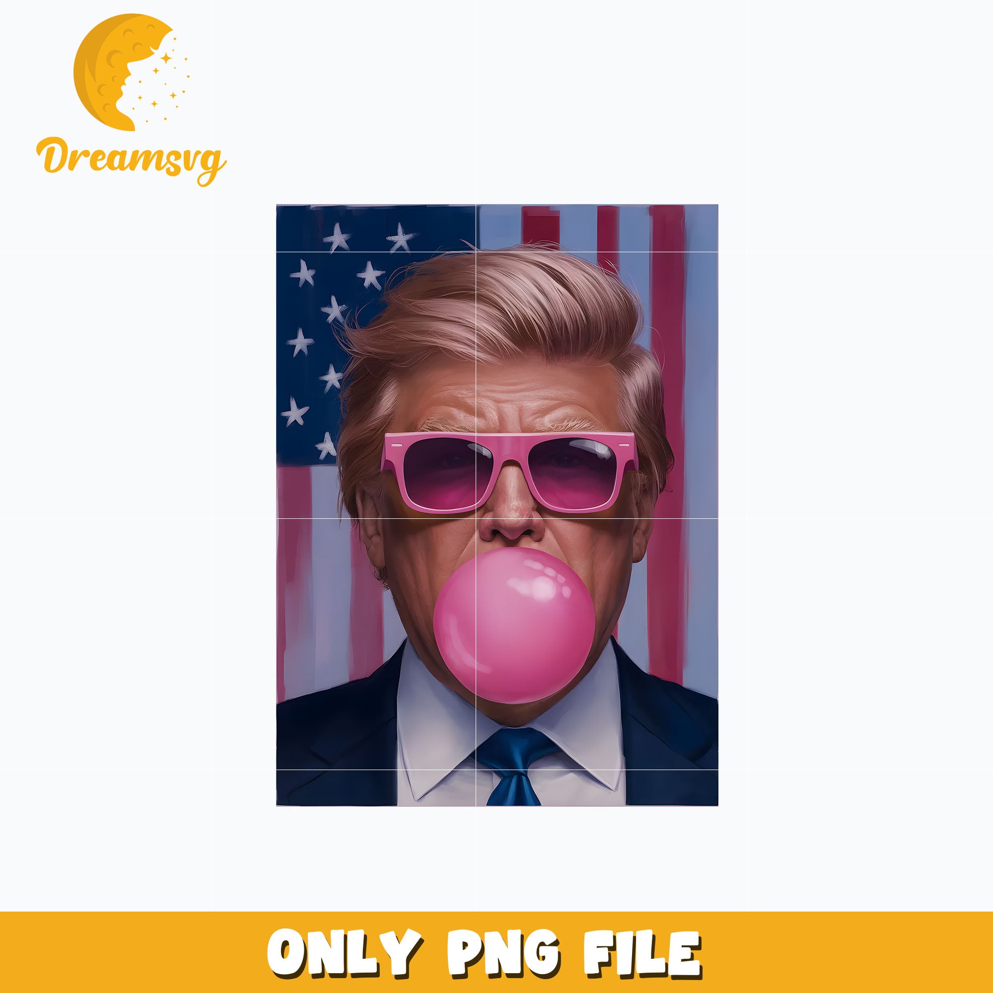 Bubble Gum Trump png, digital download – DreamSVG Store