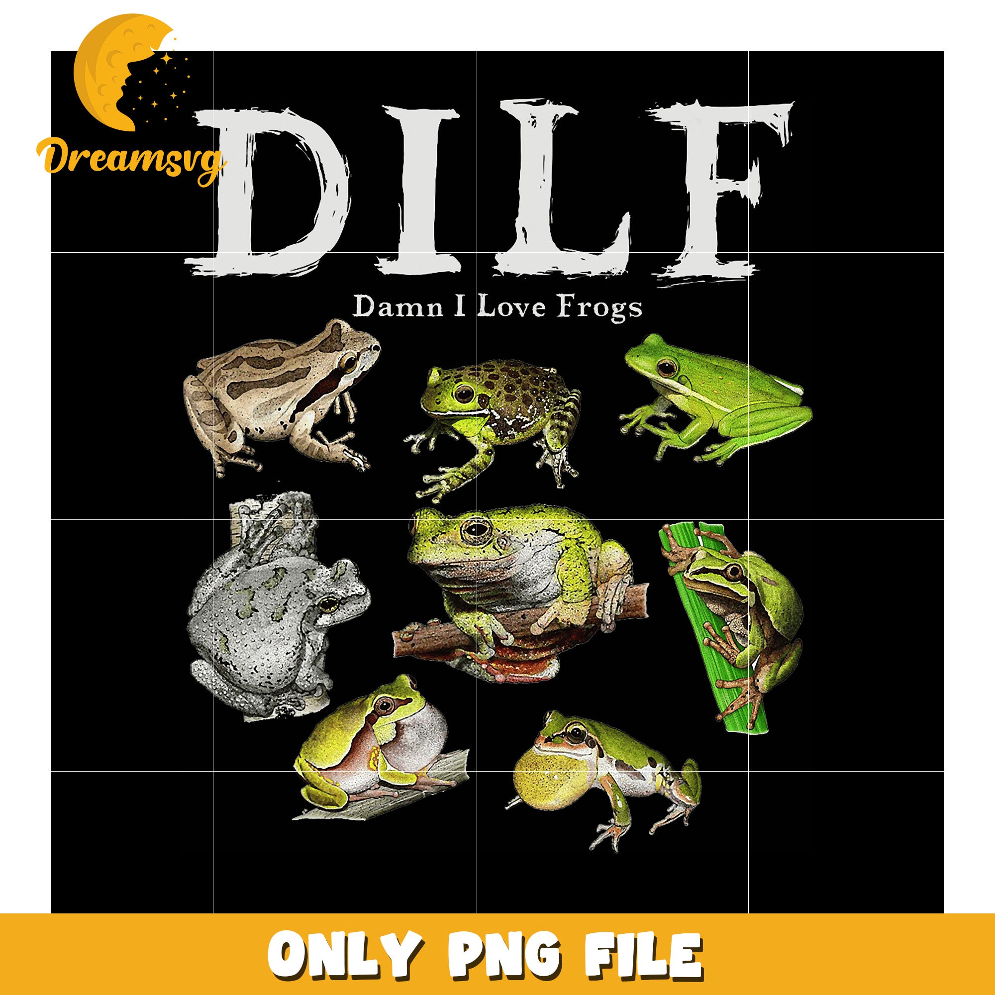 DILF Frog PNG Damn I Love Frogs Design – DreamSVG Store