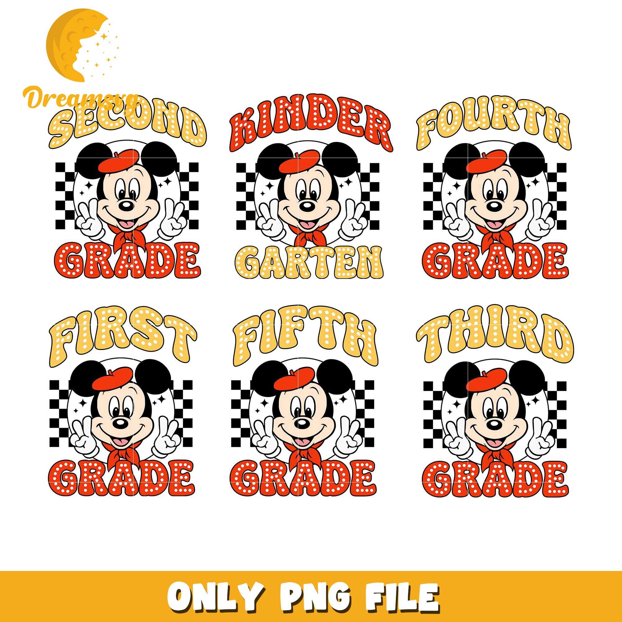 Mickey mouse grade school design bundle png, mickey mouse png ...