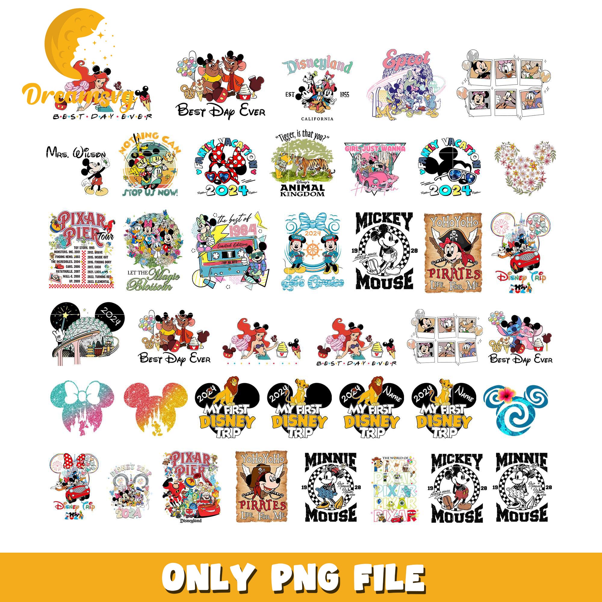 Mickey mouse 1928 logo design bundle png, disney trip png – DreamSVG Store