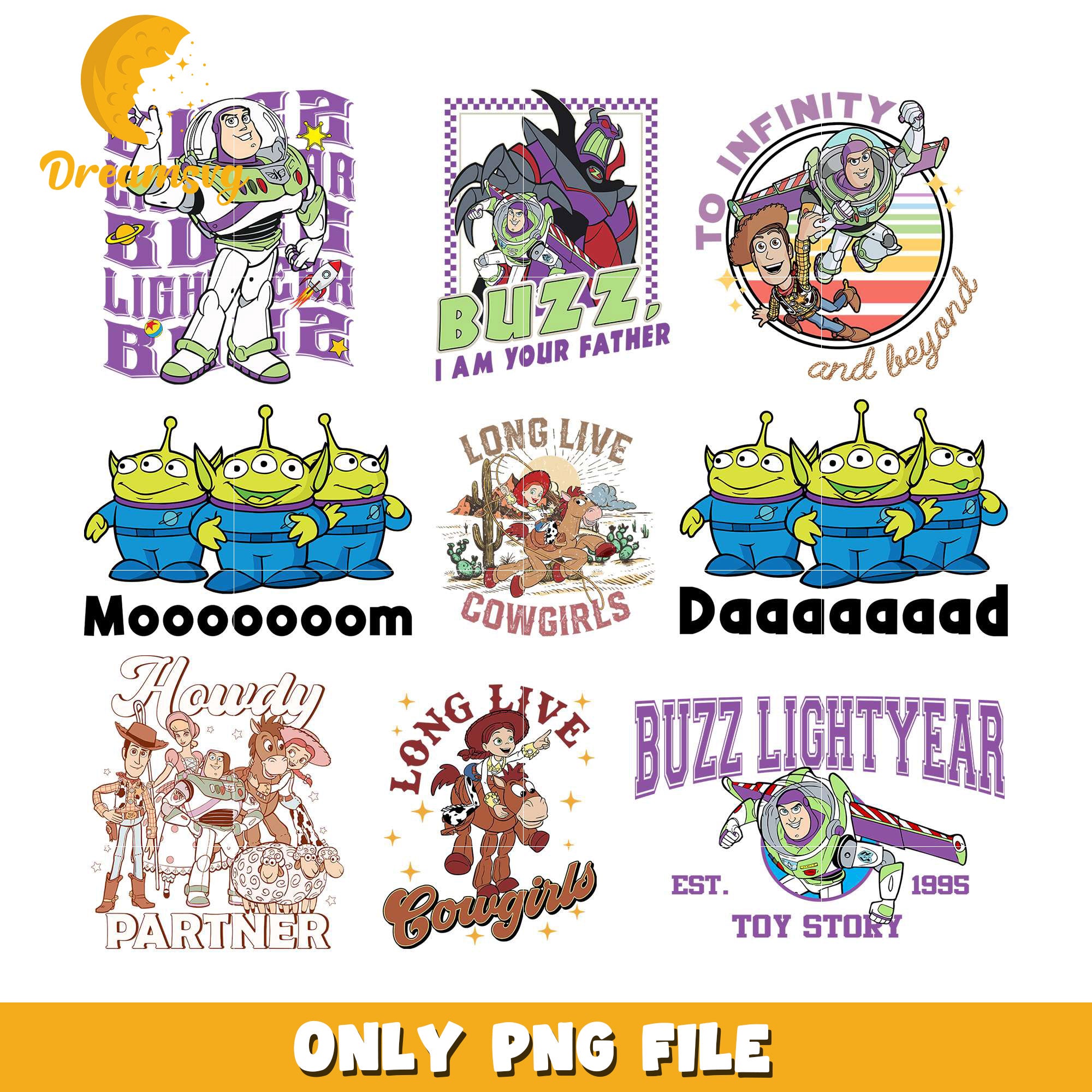 Buzz lightyear est 1995 bundle png, to infinity and beyond png ...