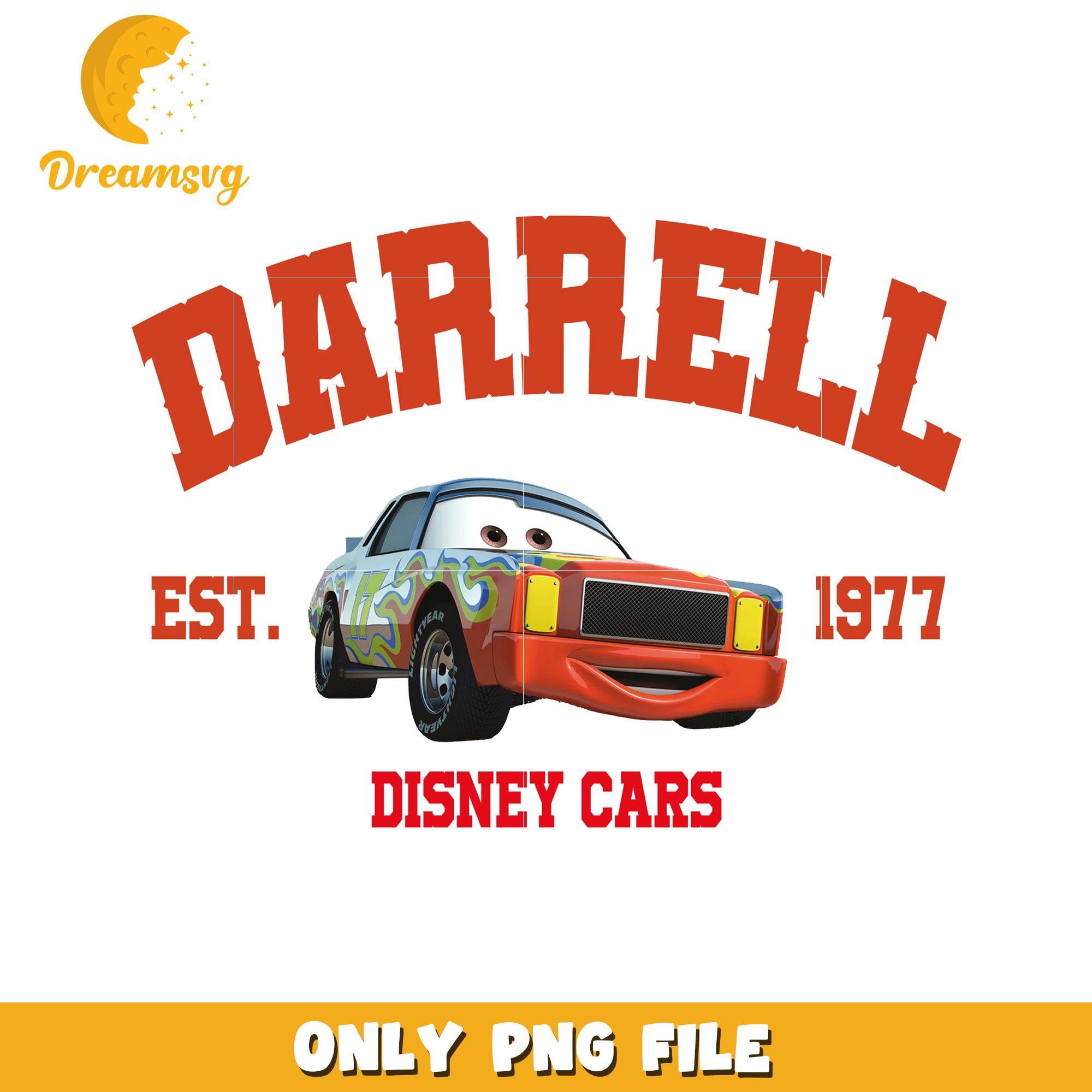 Darrell Disney Cars PNG 1977 – DreamSVG Store