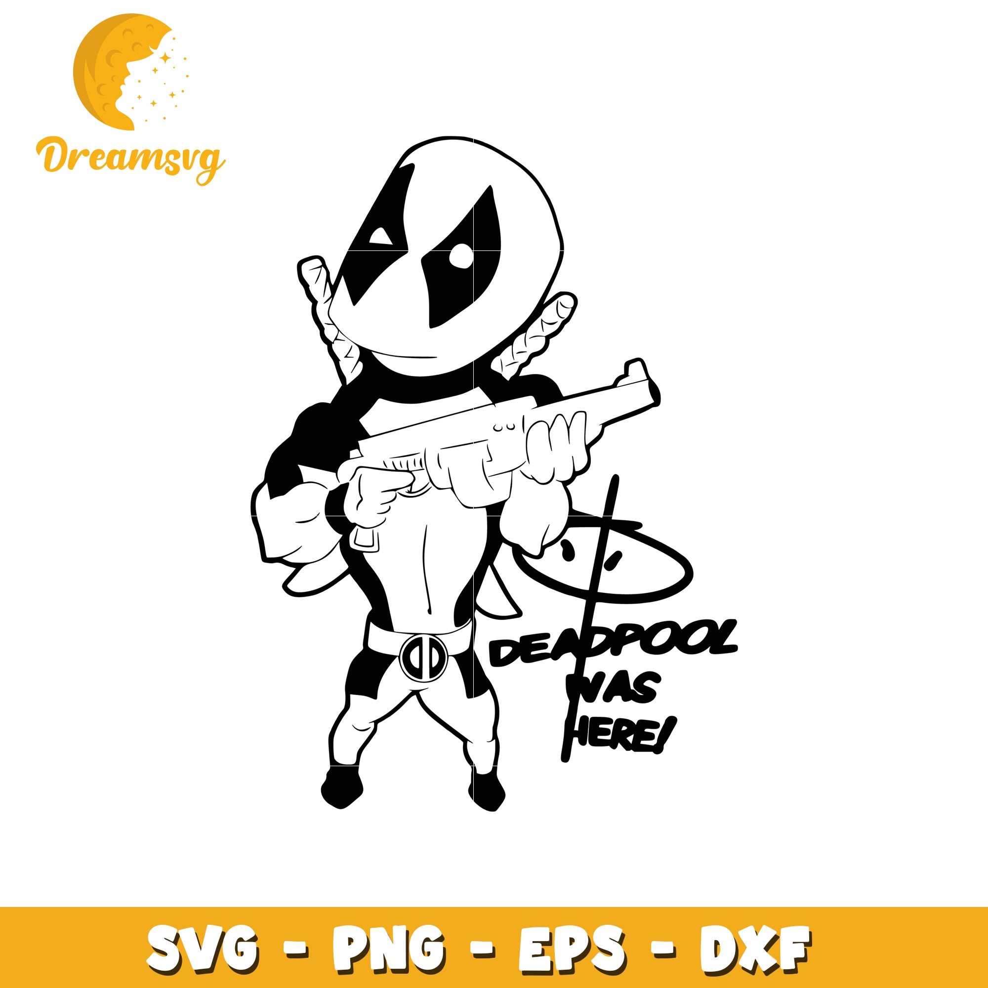 Deadpool Cartoon Character SVG File for Crafting Projects – DreamSVG Store