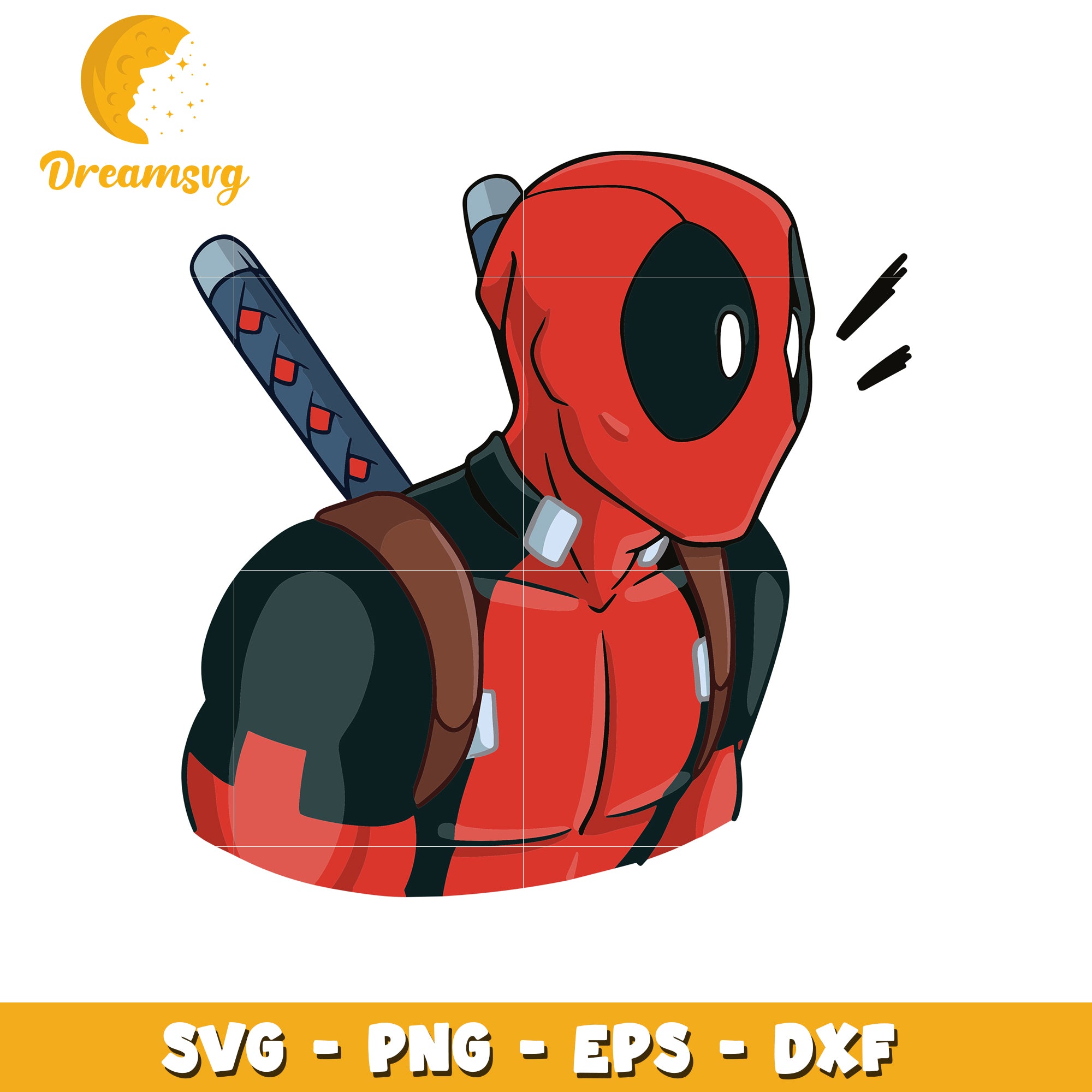 Deadpool Cartoon Character SVG for Creative Projects – DreamSVG Store
