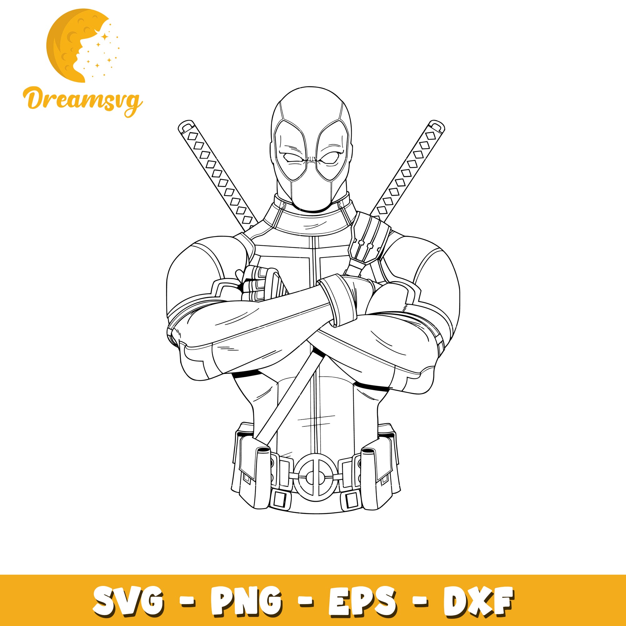 Deadpool Character SVG Vector File for Crafting Projects – DreamSVG Store