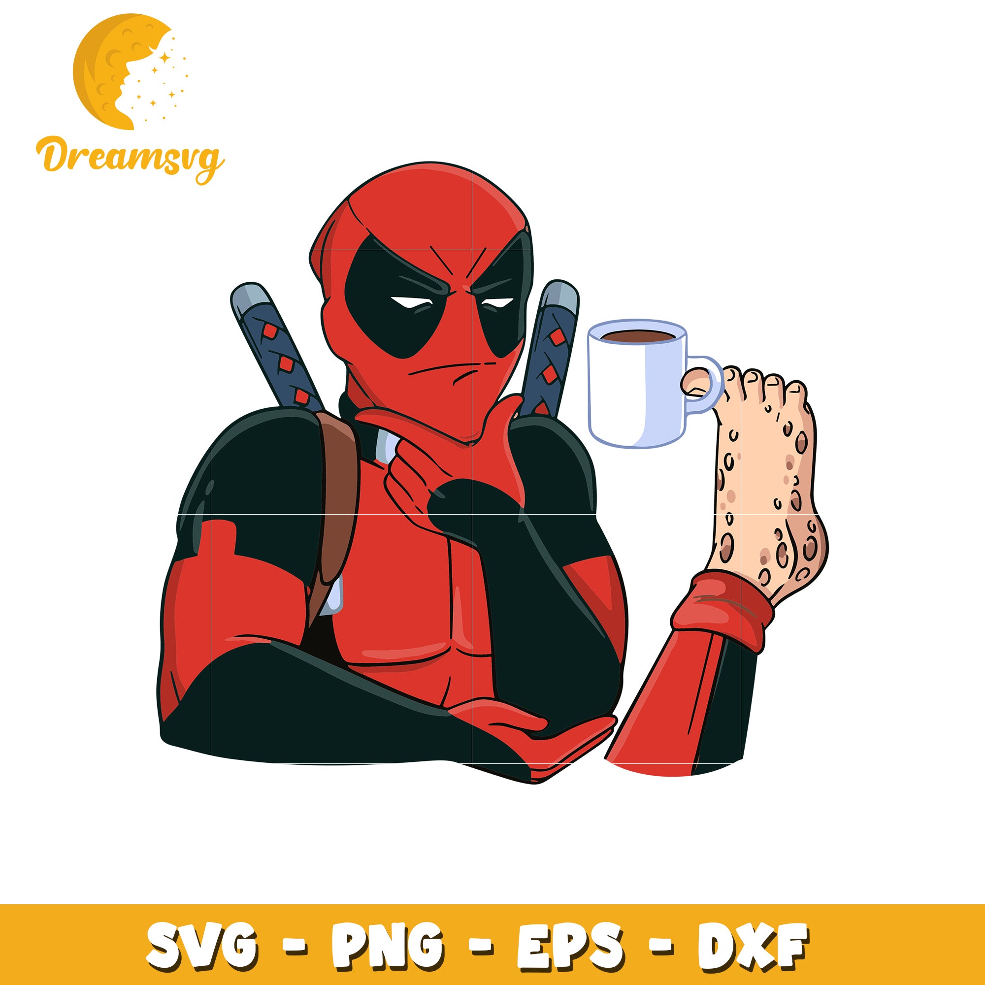 Deadpool Coffee SVG PNG EPS DXF – DreamSVG Store