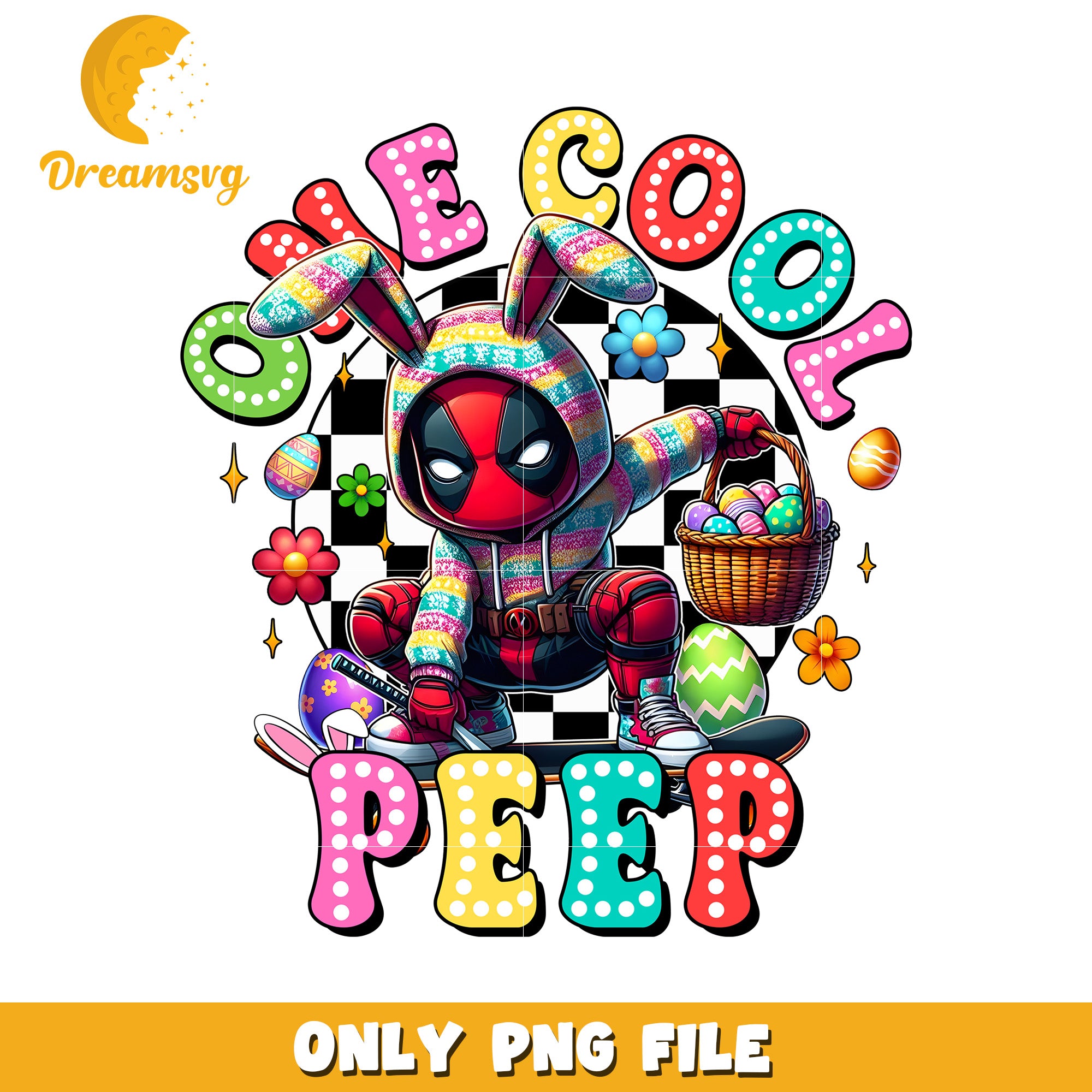 Deadpool Easter Bunny Skateboard PNG – DreamSVG Store