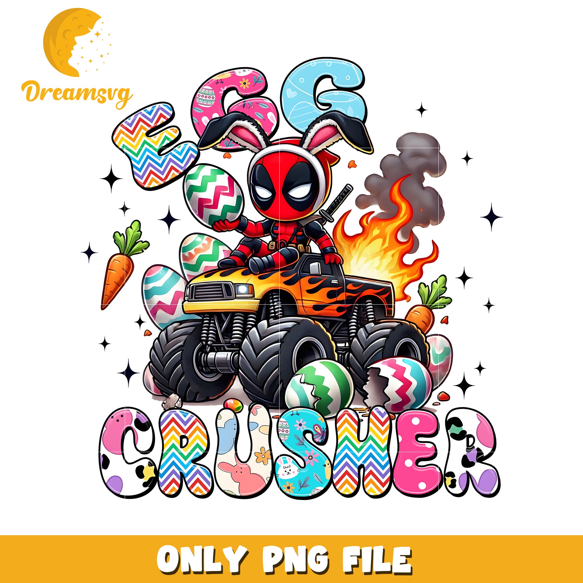 Deadpool Easter Egg Monster Truck PNG – DreamSVG Store