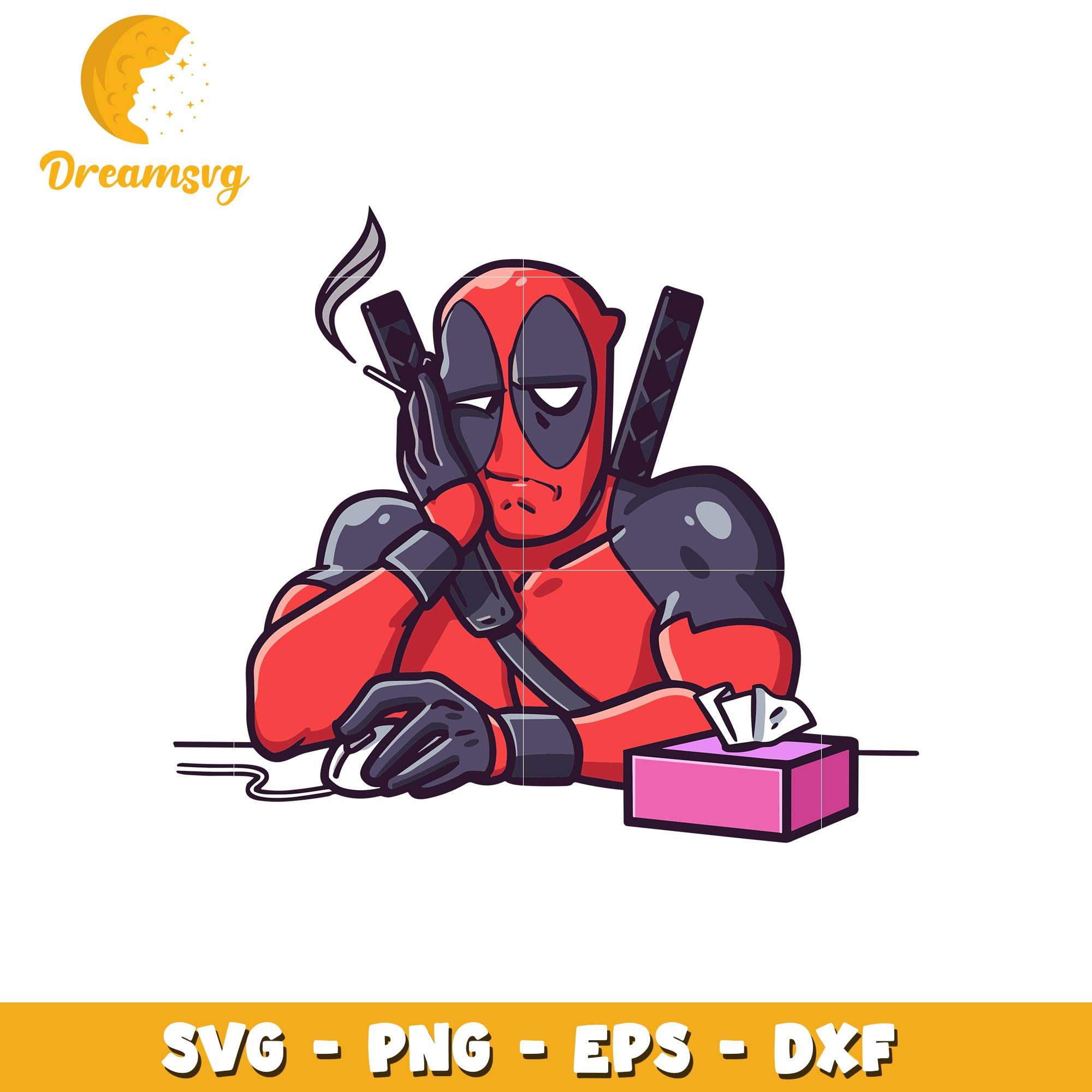 Deadpool SVG PNG EPS DXF Tired Gamer Design – DreamSVG Store