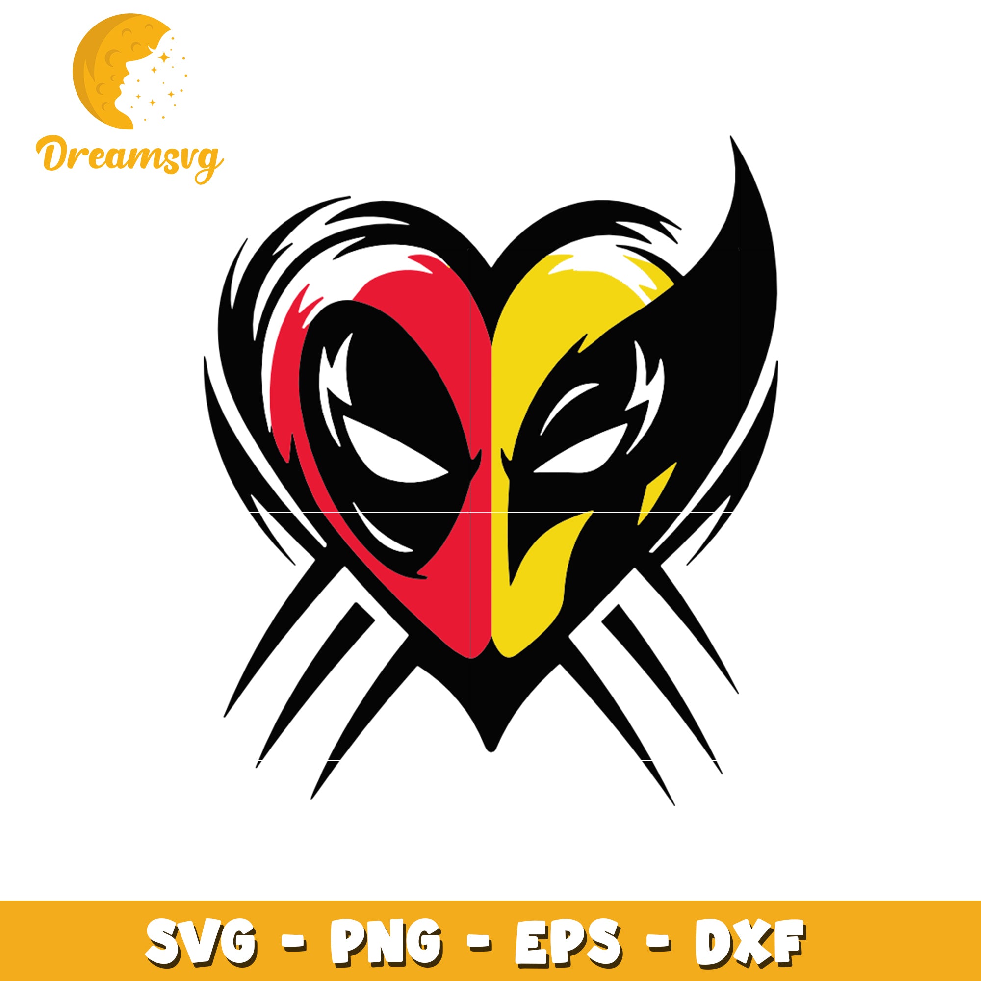Deadpool Wolverine Heart SVG Cut File – DreamSVG Store