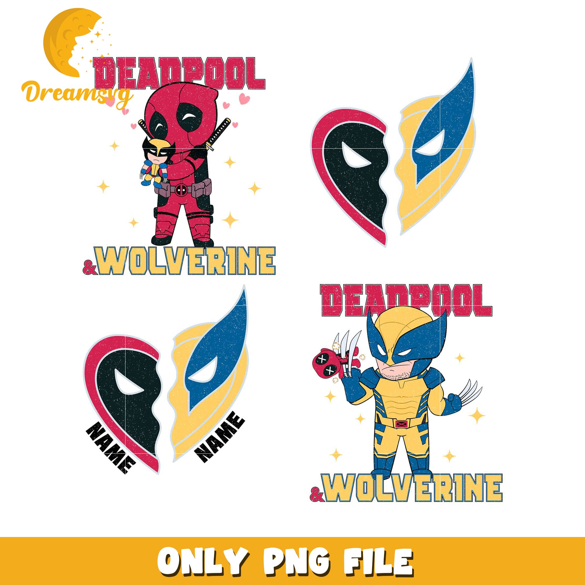 Deadpool and Wolverine Bundle PNG for Creative Projects – DreamSVG Store
