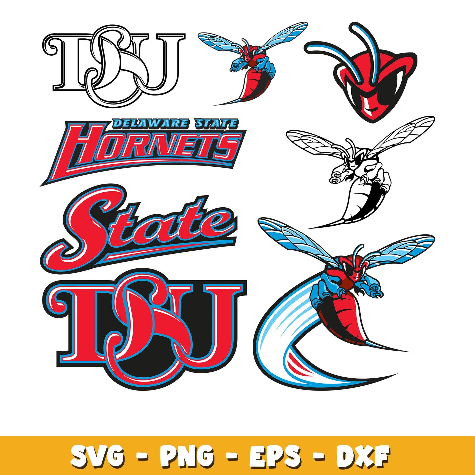 Delaware State Hornets Bundle svg, Delaware State Hornets logo svg, nc ...