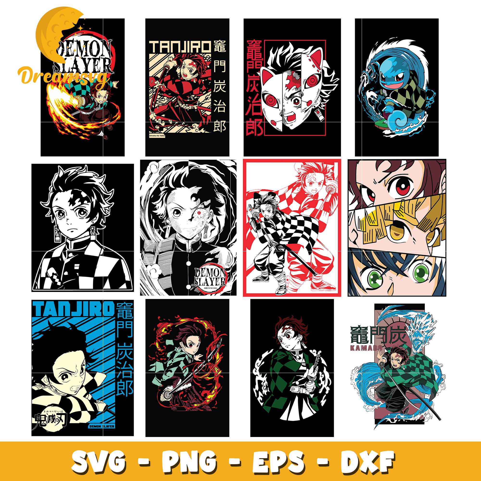 Tanjiro kamado character design bundle svg, demon slayer svg – DreamSVG ...