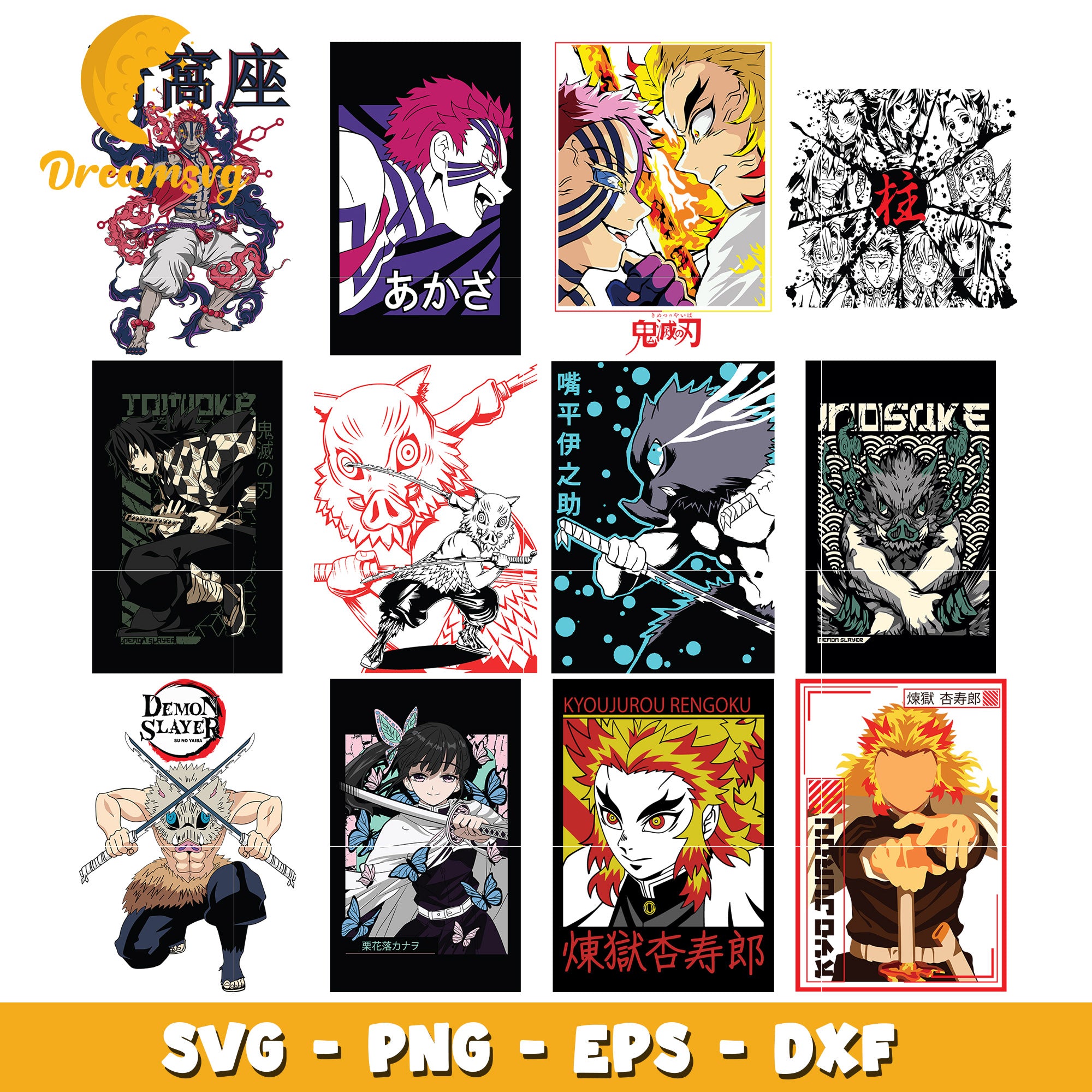 Hashira demon slayer design bundle svg, hashira anime svg – DreamSVG Store