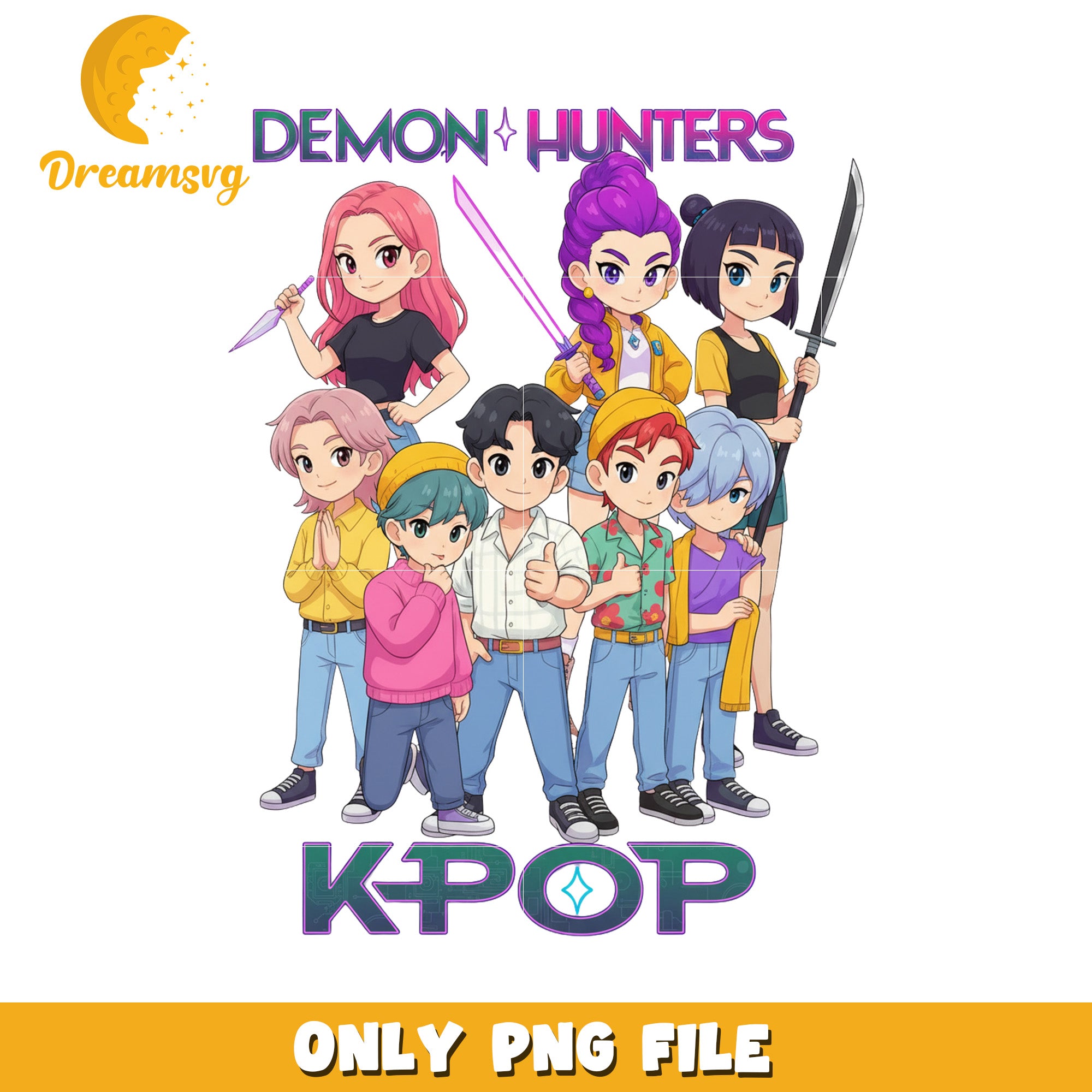 Demon hunters png, dark idols png, hunter core png – DreamSVG Store