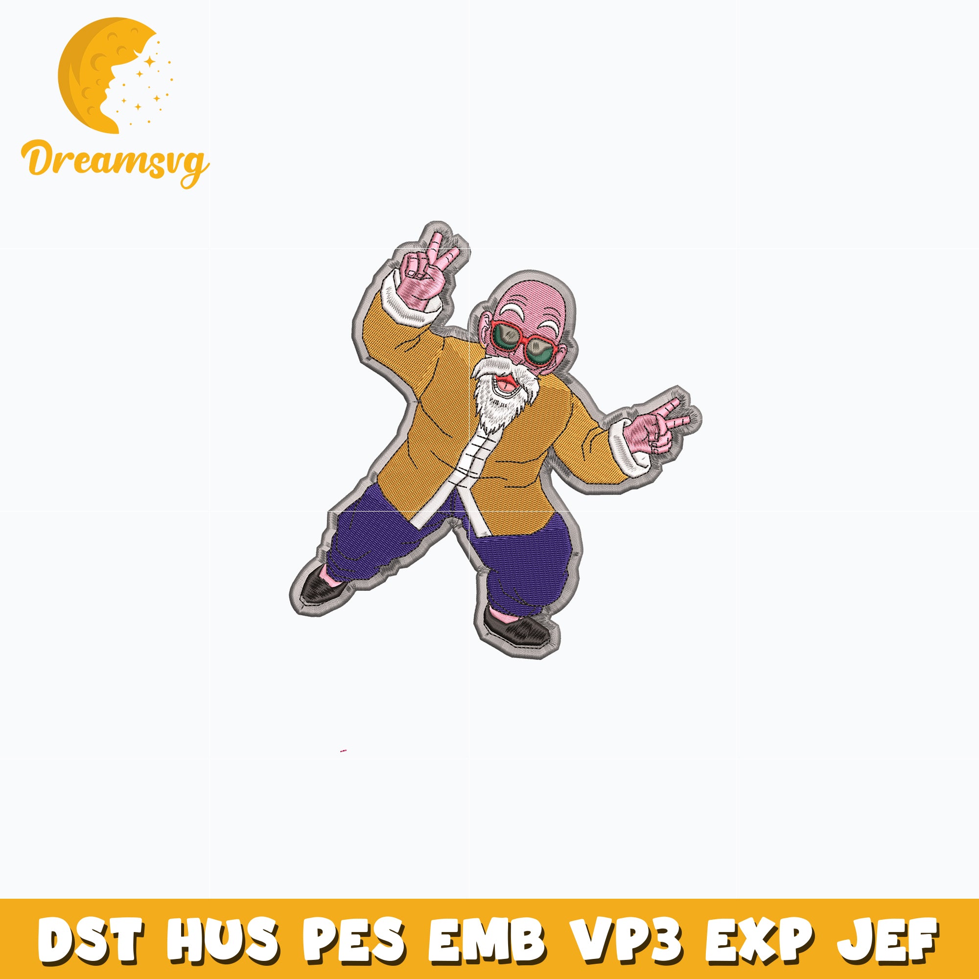 Master Roshi funny embroidery design – DreamSVG Store