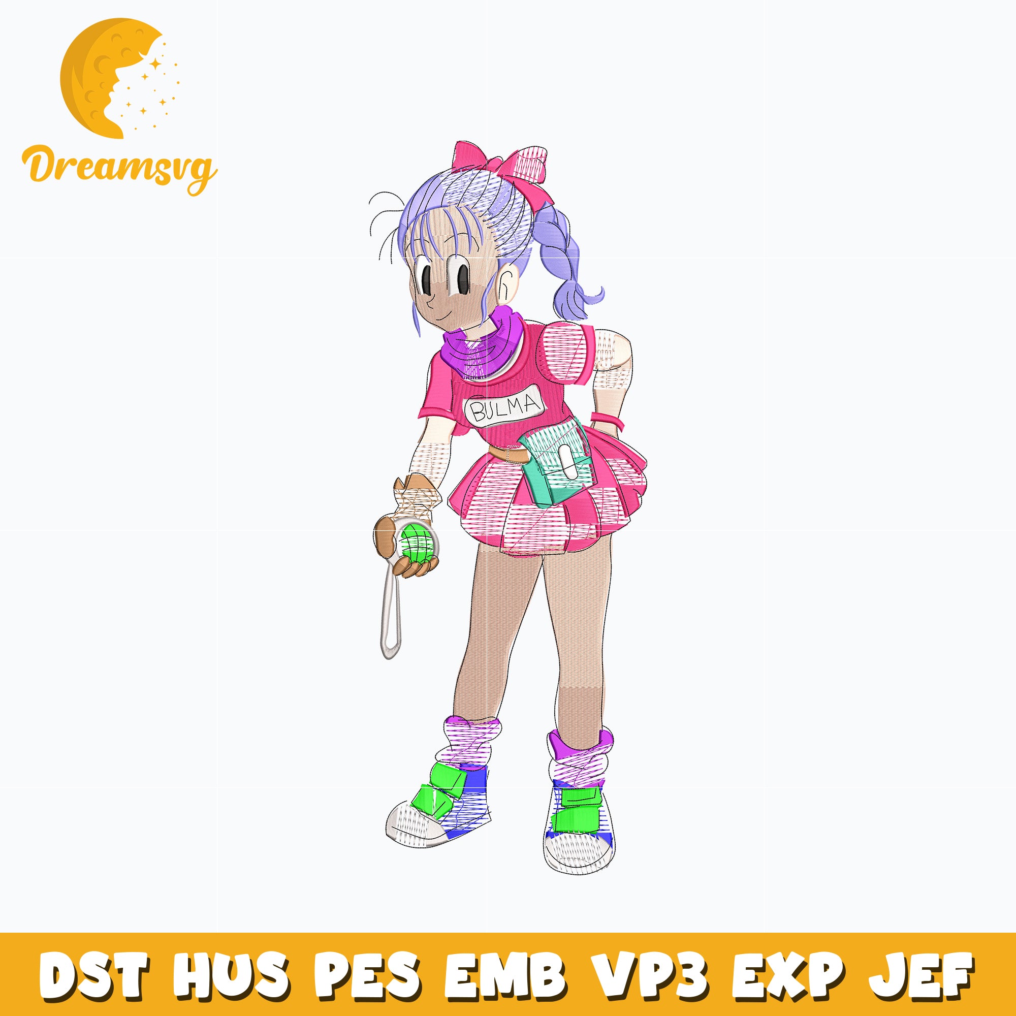 Bulma anime embroidery design – DreamSVG Store