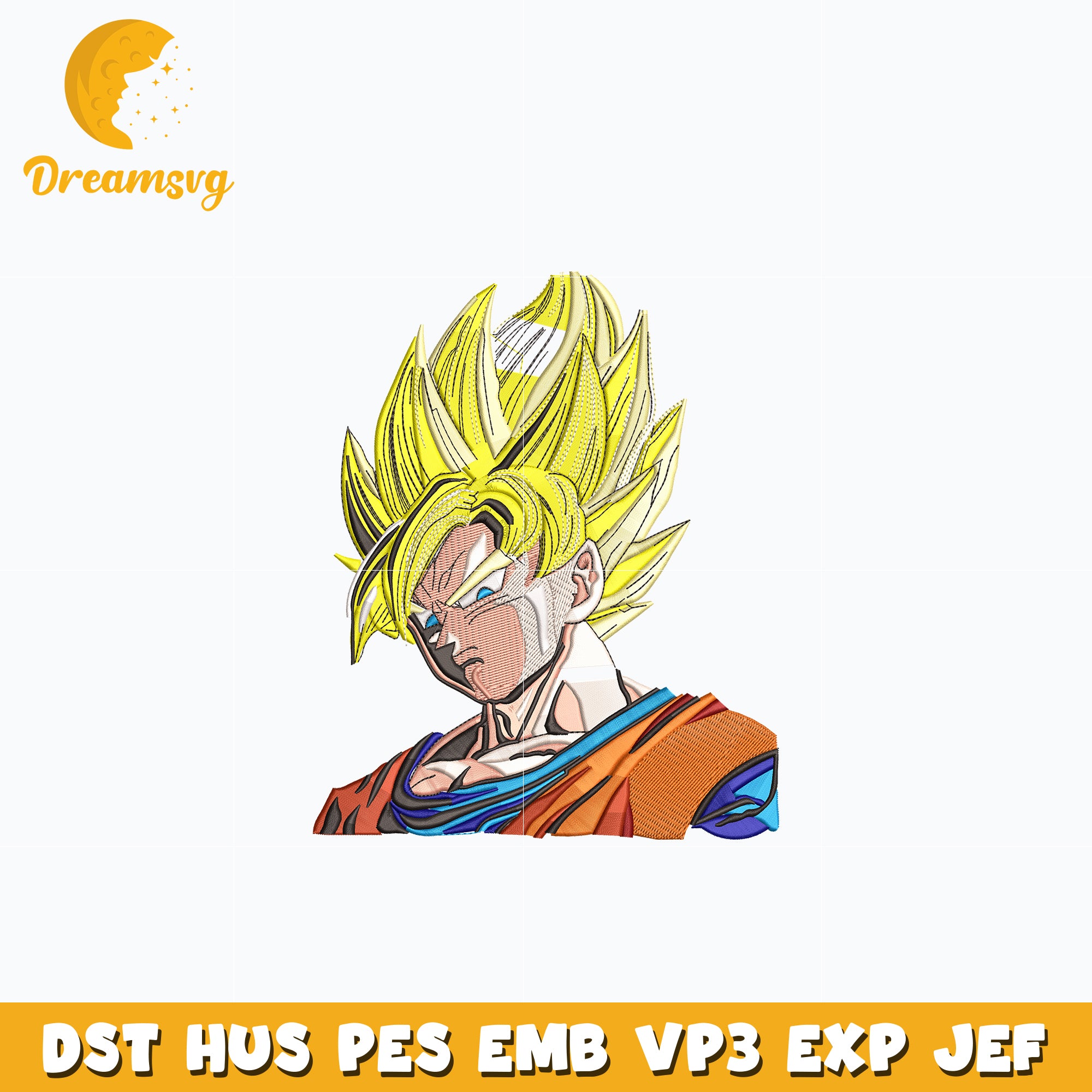 Goku saiyan embroidery design – DreamSVG Store