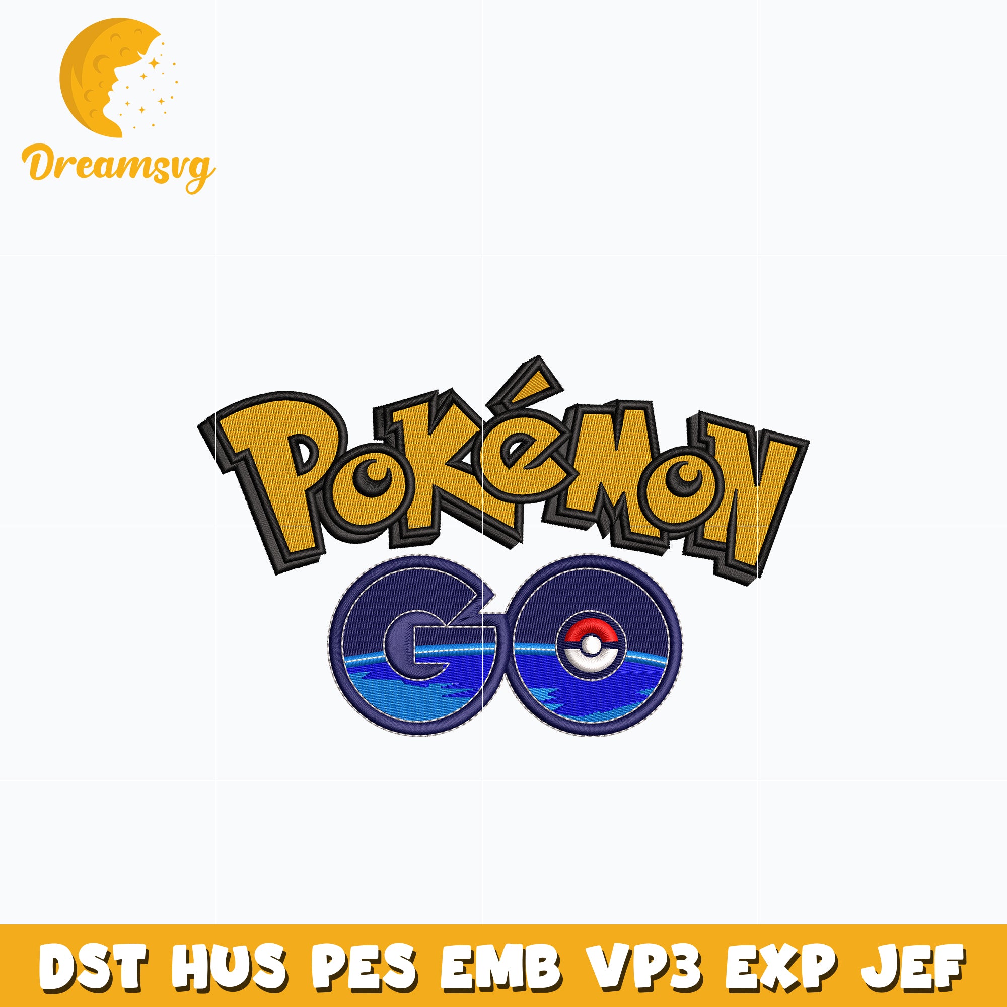 Pokémon GO logo embroidery design – DreamSVG Store