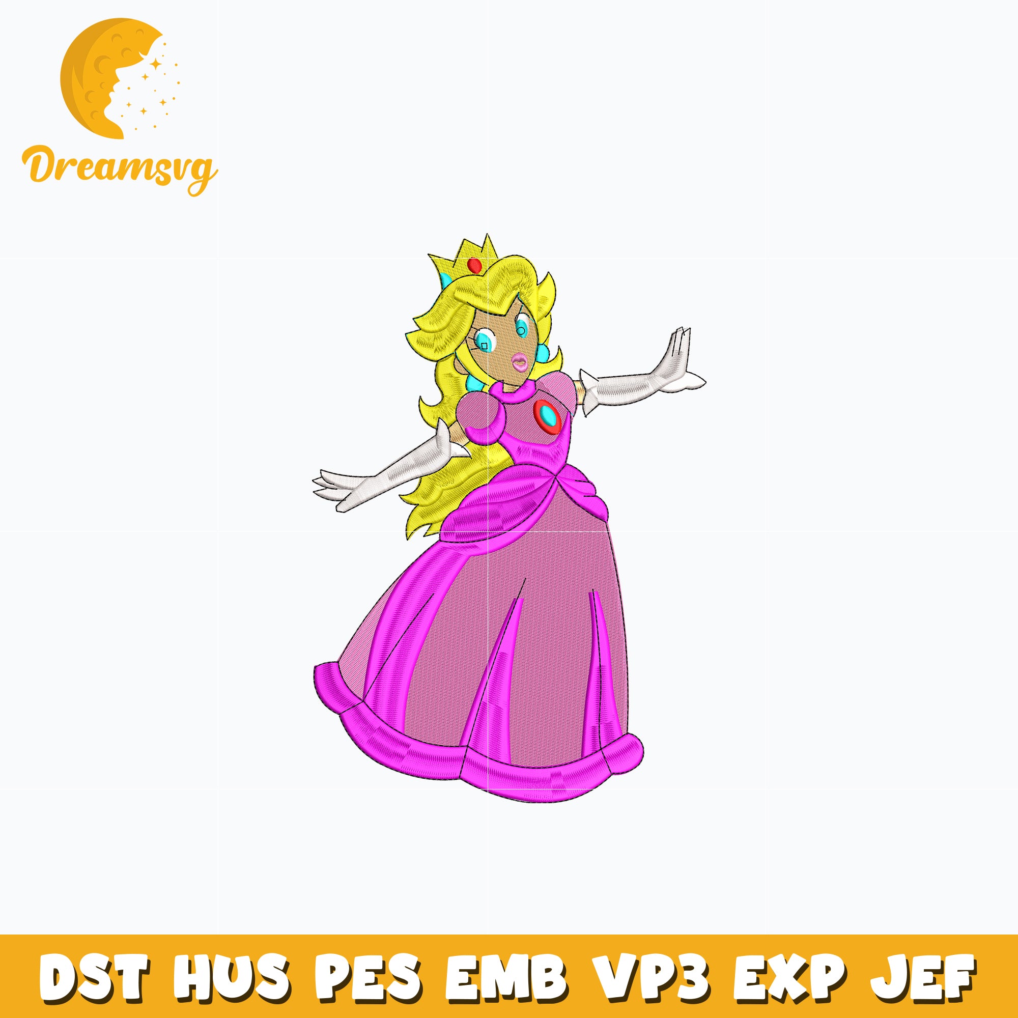 Princess Peach embroidery design – DreamSVG Store