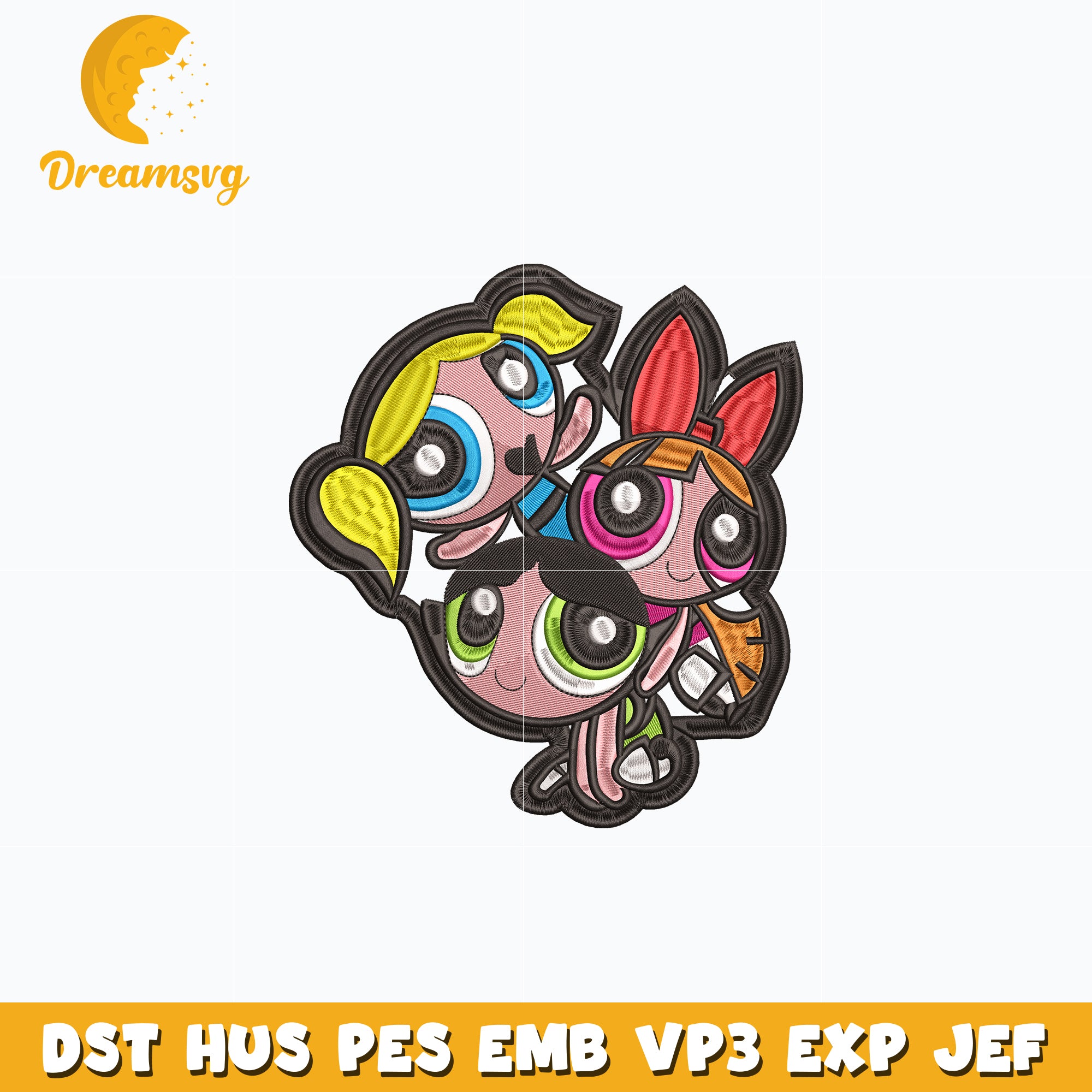 The Powerpuff Girls cartoon embroidery design – DreamSVG Store