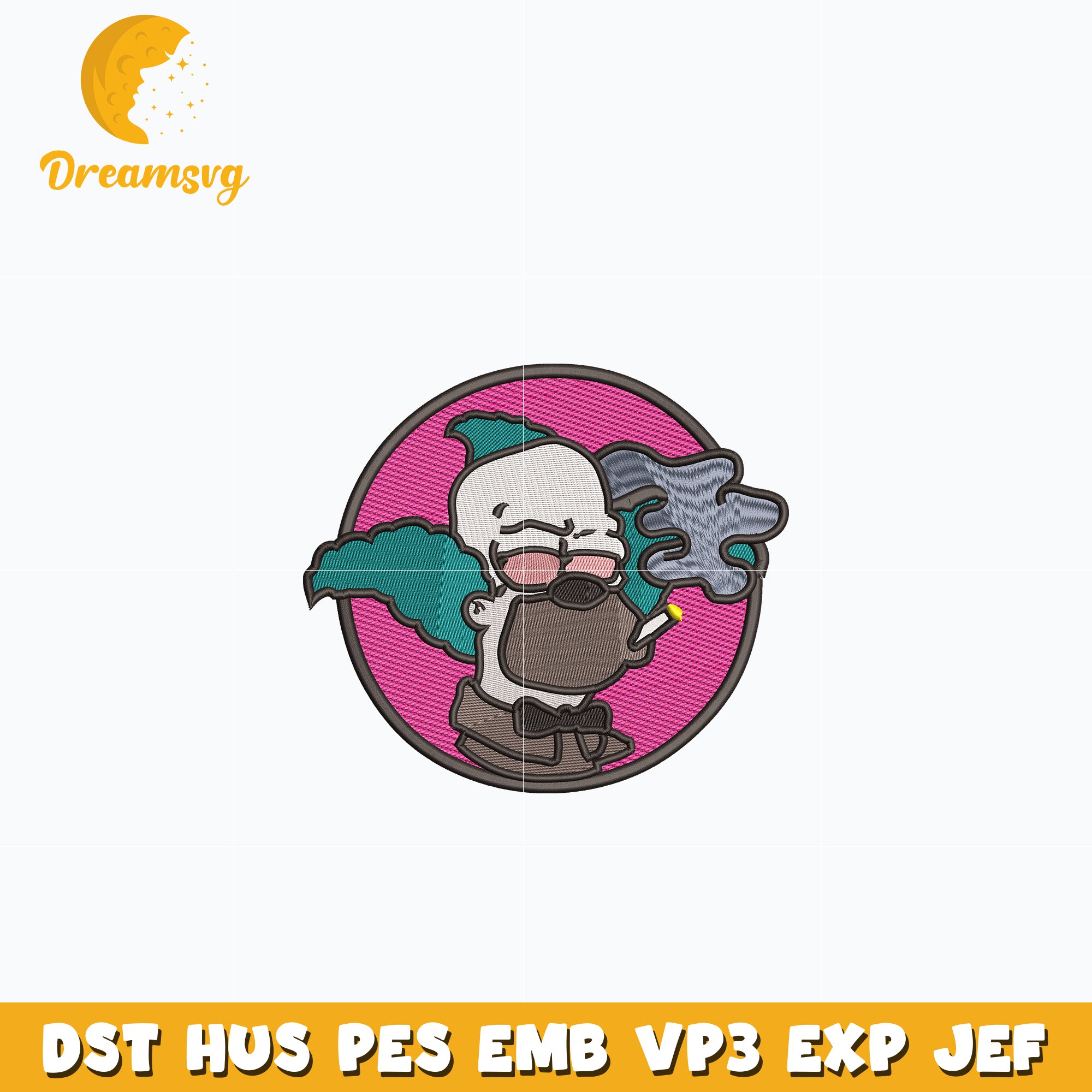 Krusty the Clown embroidery design – DreamSVG Store