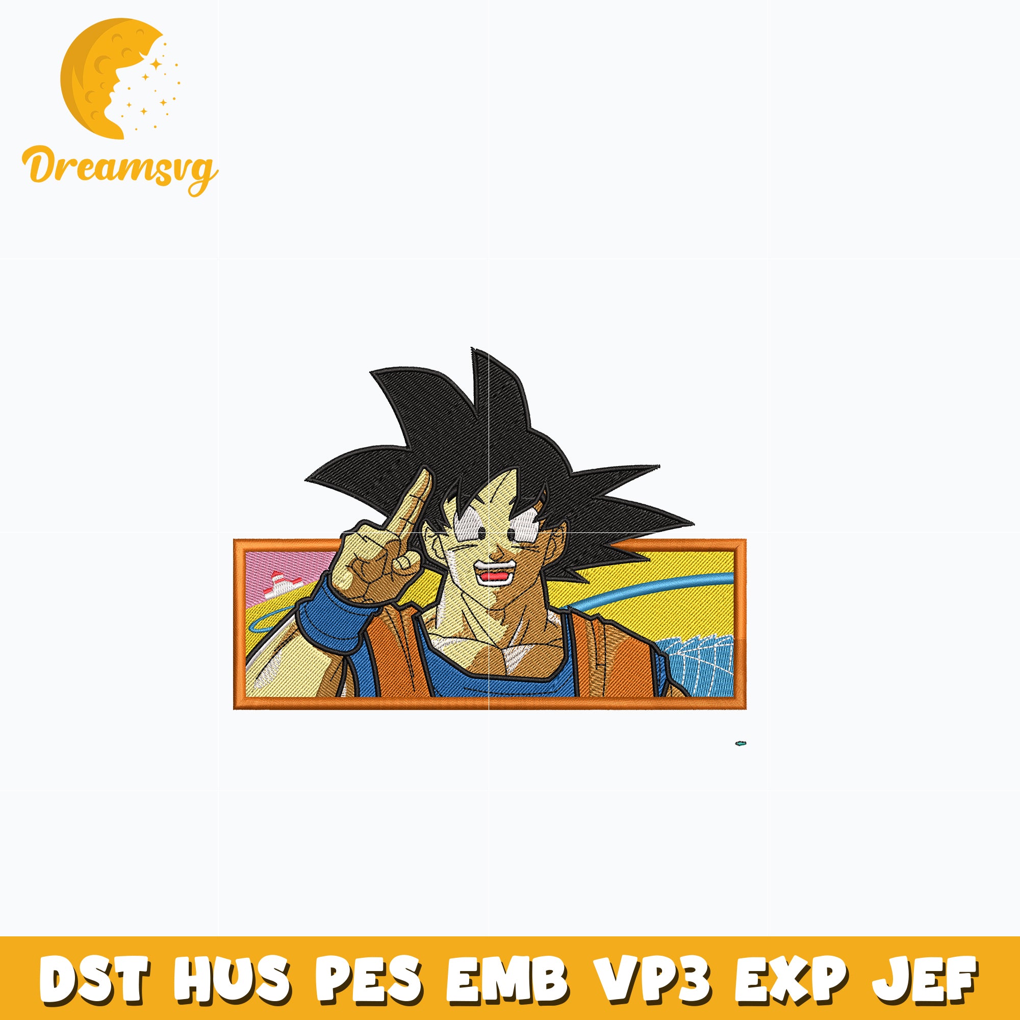 Son Goku finger embroidery design – DreamSVG Store