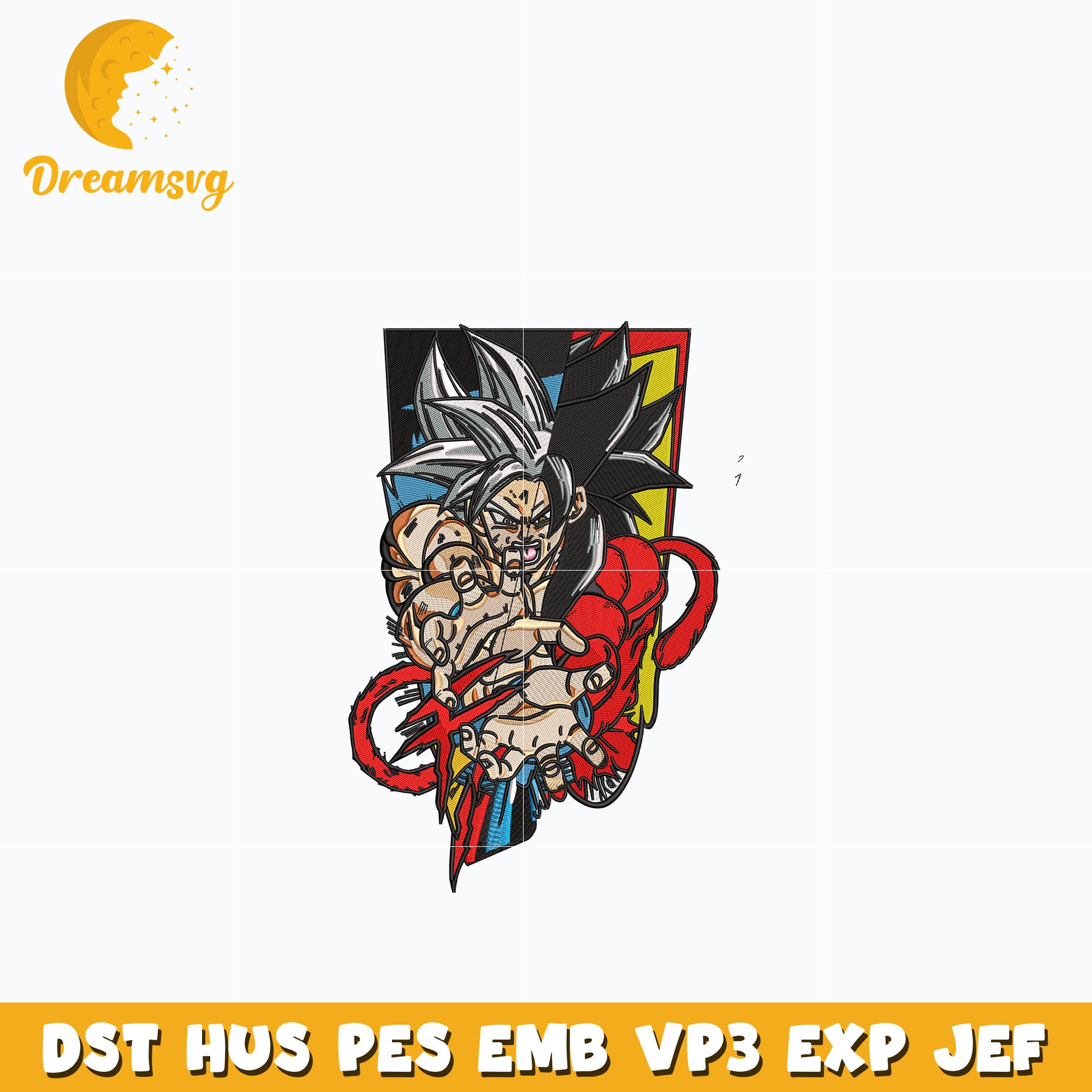 Goku half face embroidery design – DreamSVG Store
