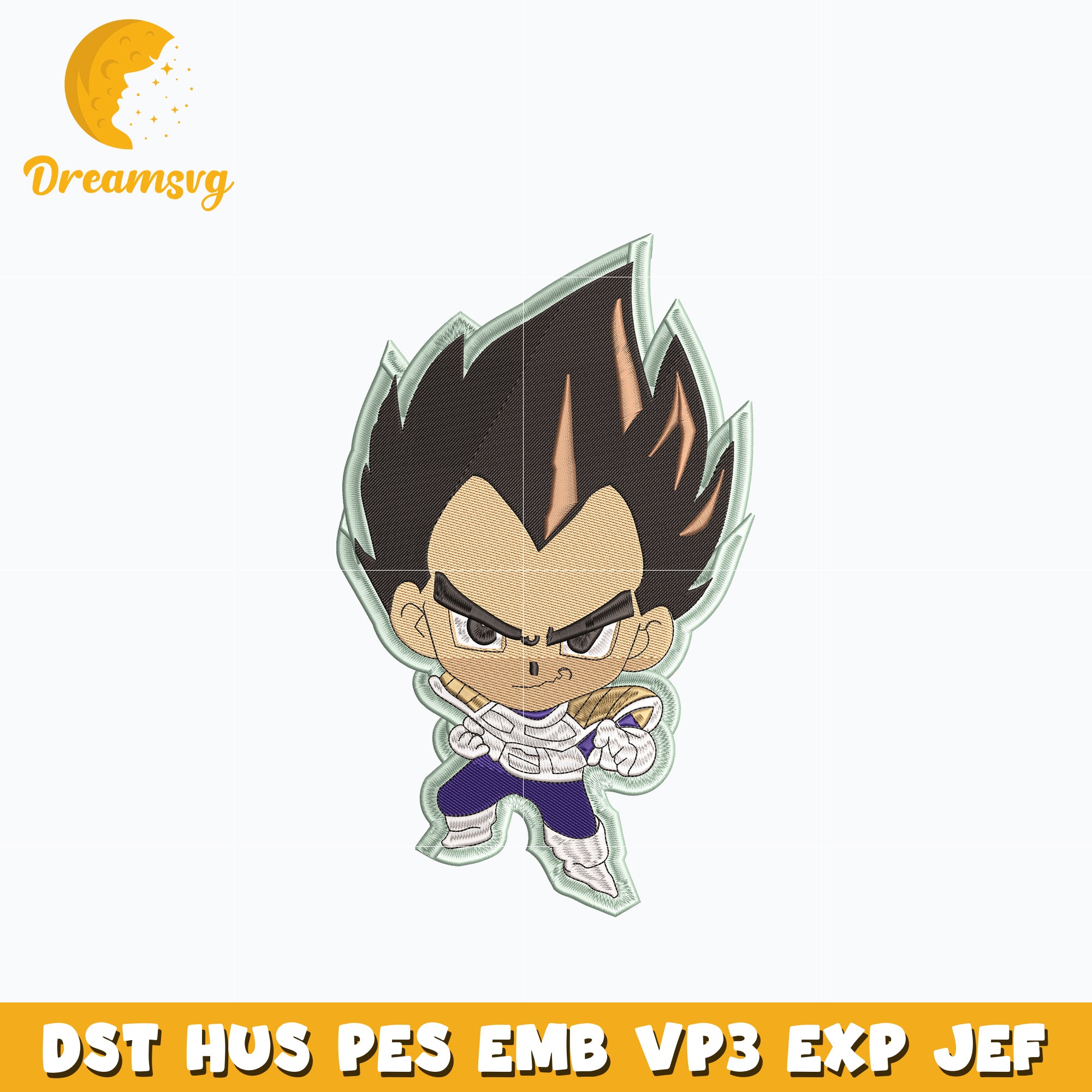 Vegeta chibi embroidery design – DreamSVG Store