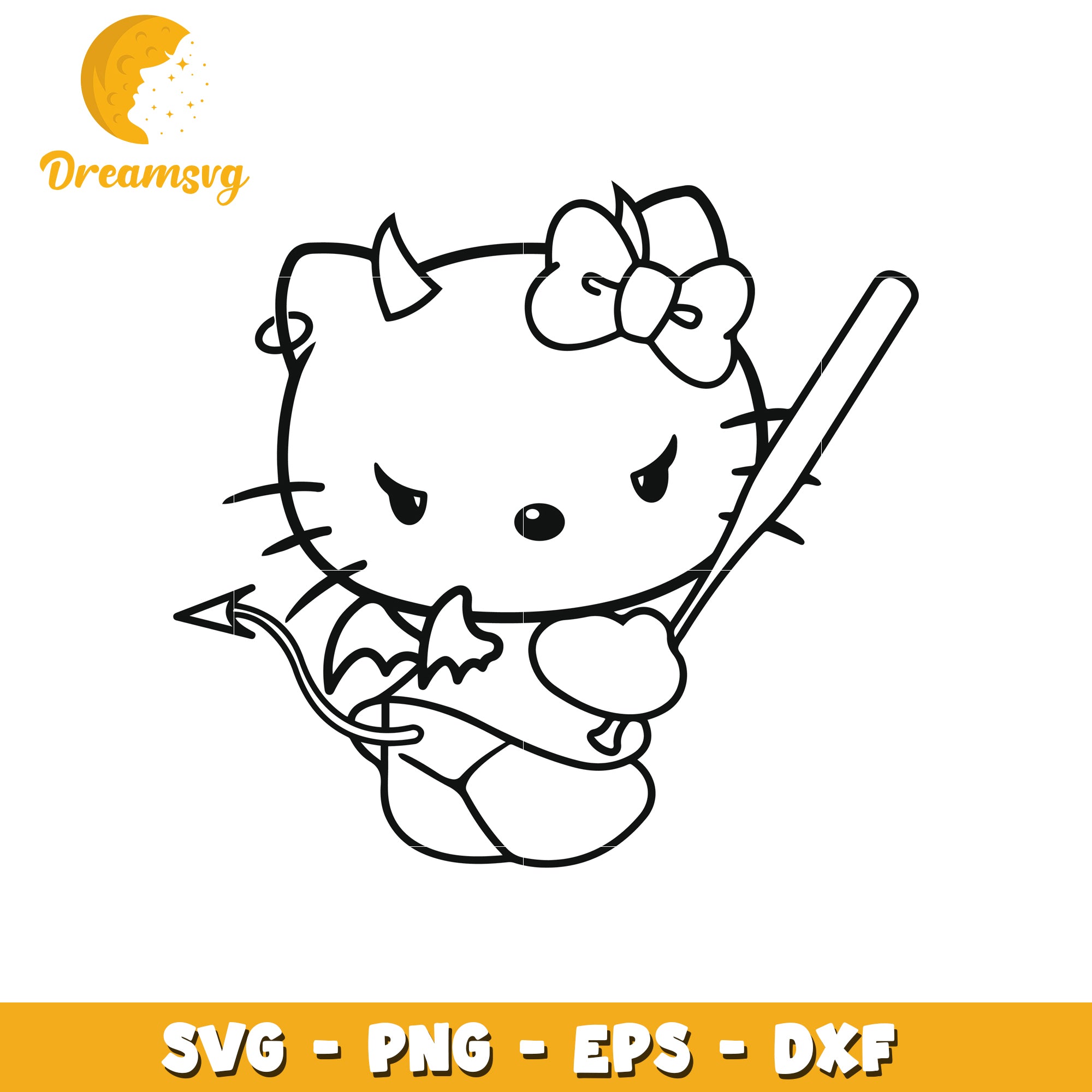 Devil Hello Kitty SVG Cut File – DreamSVG Store