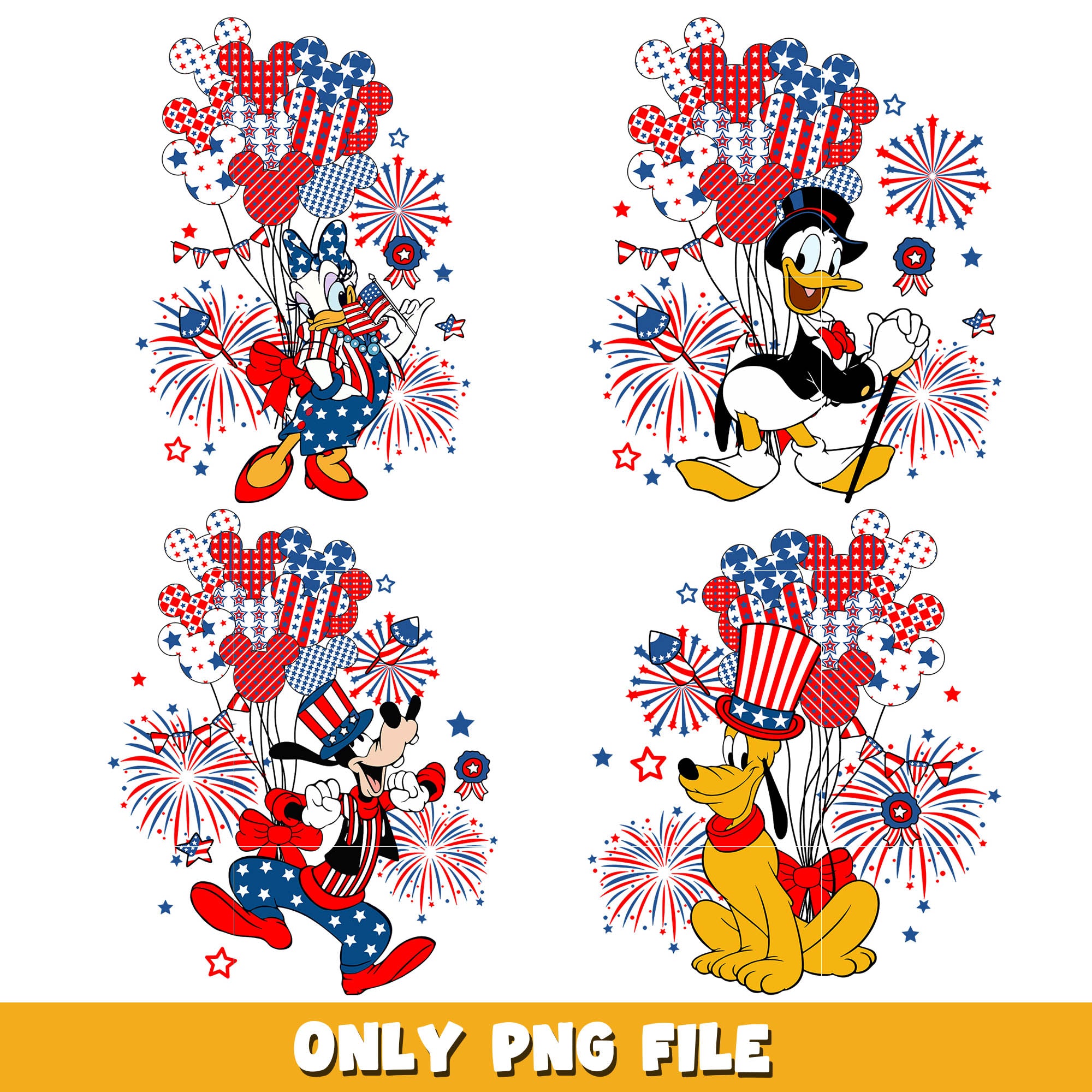 Mickey friends 4th of july png bundle, 4th of july png, Disney png ...
