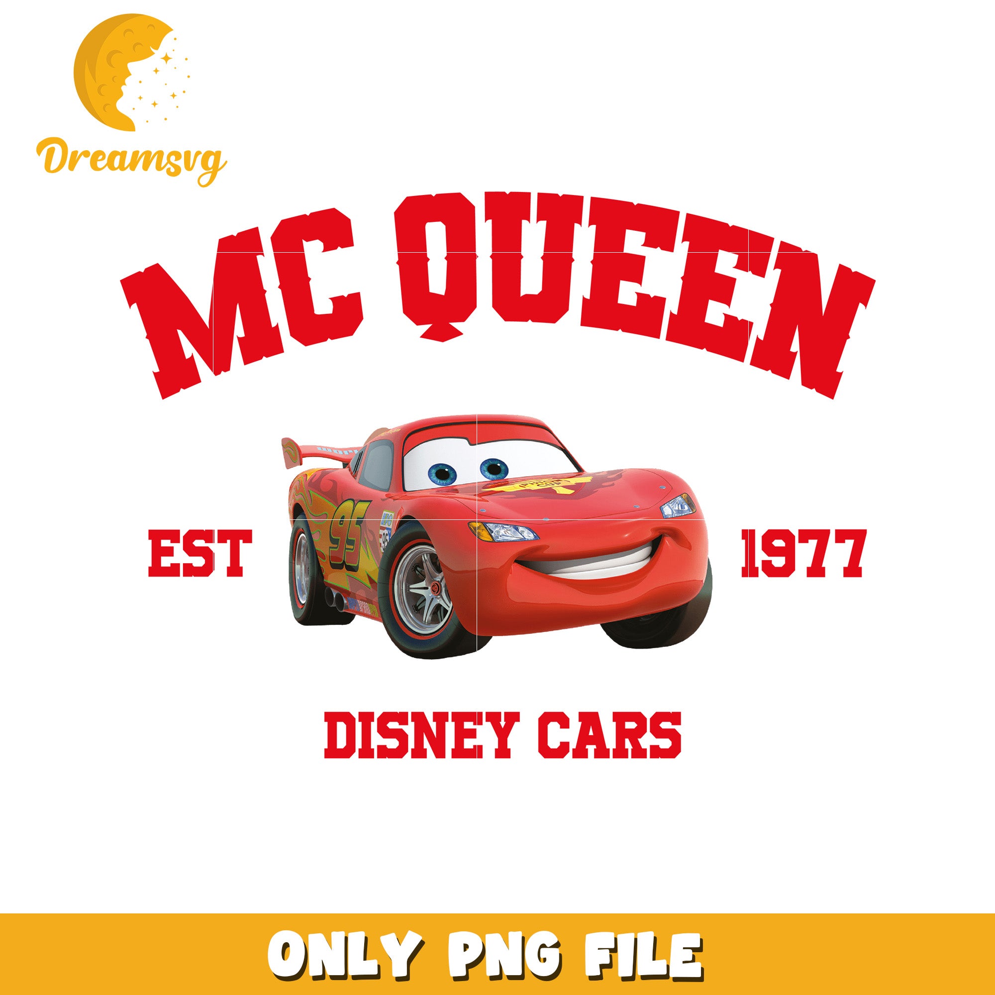 Disney Cars Lightning McQueen PNG Graphic Design File – DreamSVG Store