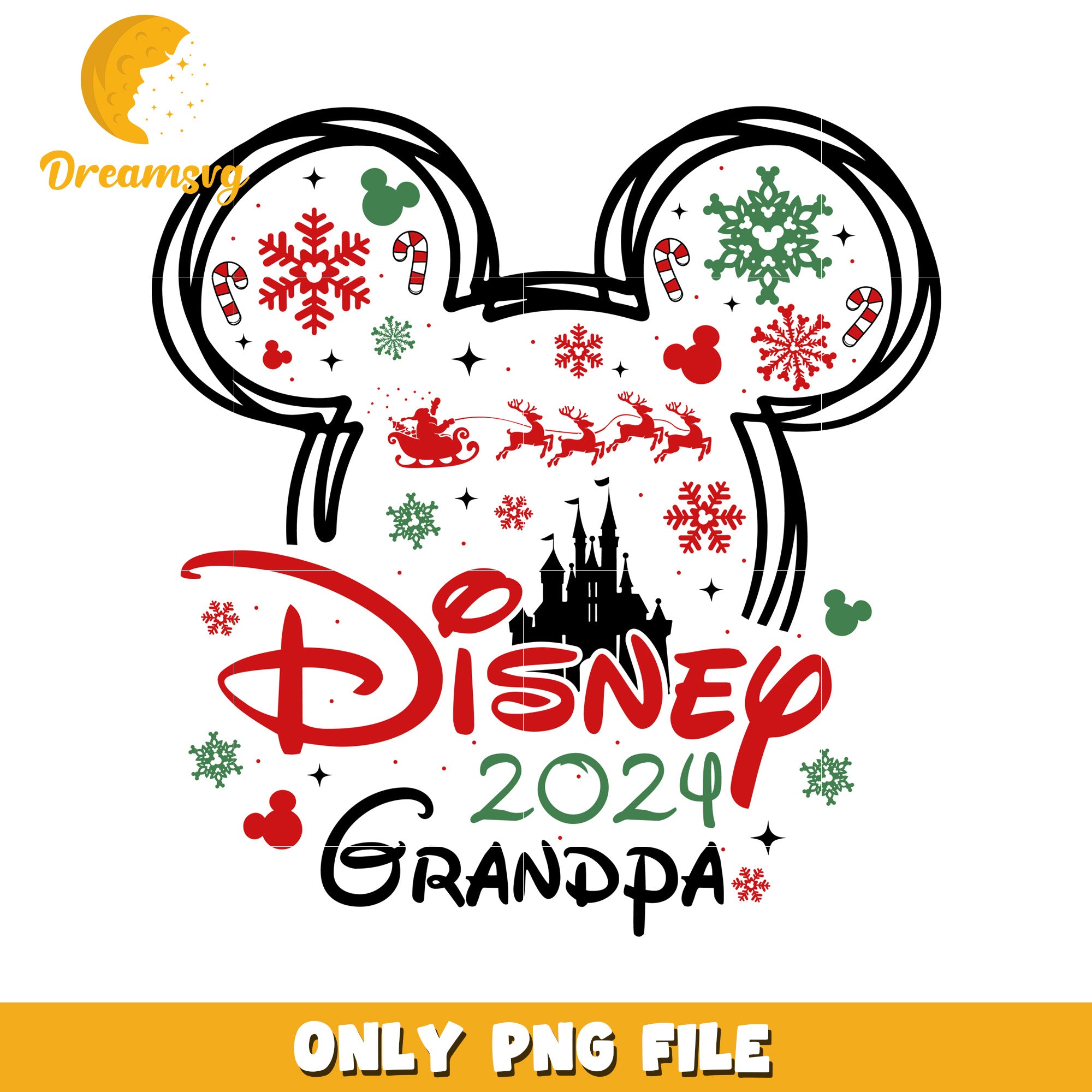 Disney Christmas Grandpa 2024 PNG – DreamSVG Store