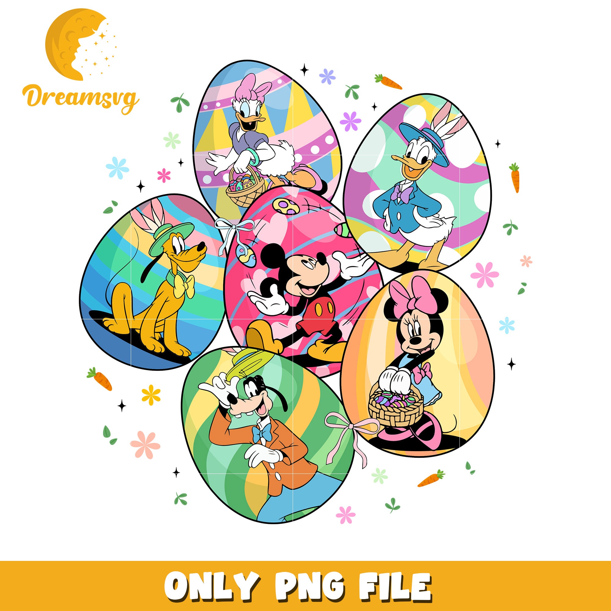 Disney Easter Eggs PNG Mickey, Minnie, Goofy & More – DreamSVG Store