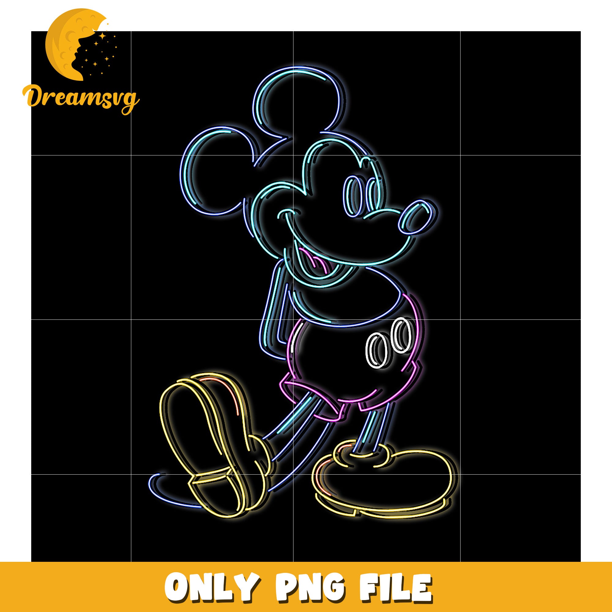 Disney Mickey And Friends Mickey Mouse Neon png, funny designs png, mi ...