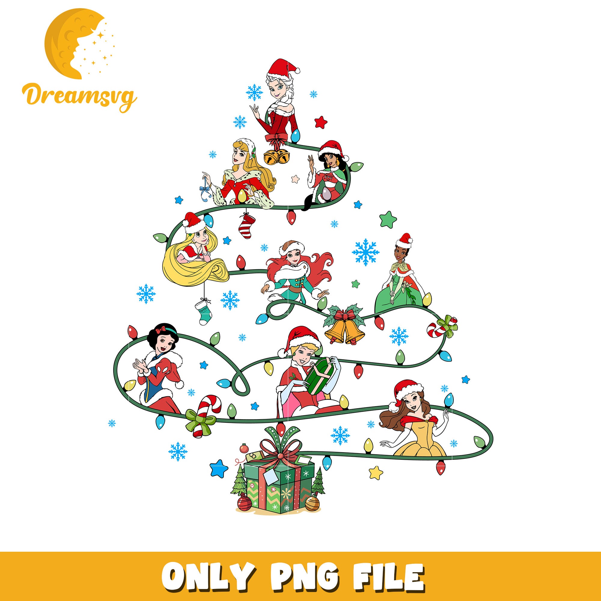 Disney Princess Christmas Tree PNG – DreamSVG Store