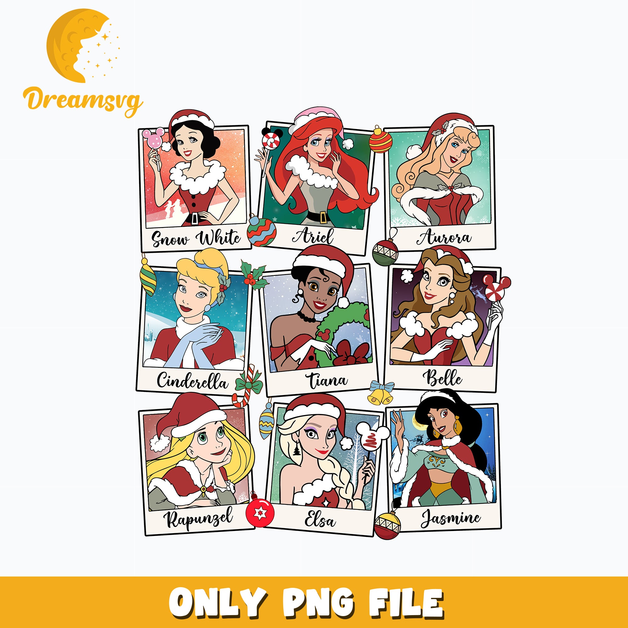 Disney Princess Merry Xmas png. – DreamSVG Store