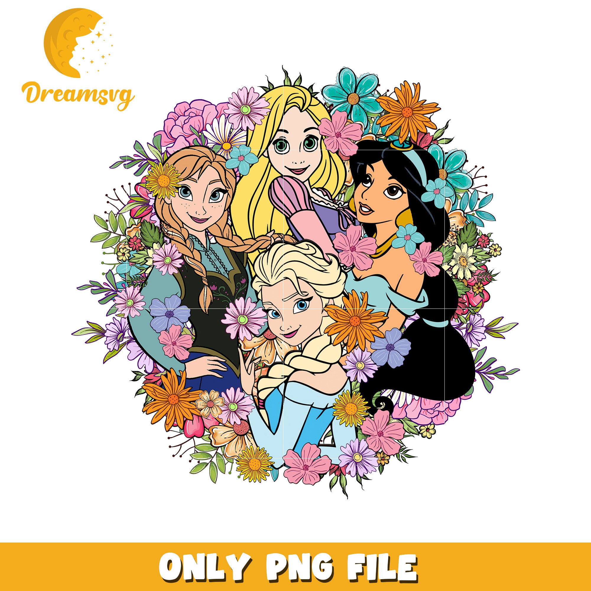 Disney Princesses Floral PNG – DreamSVG Store