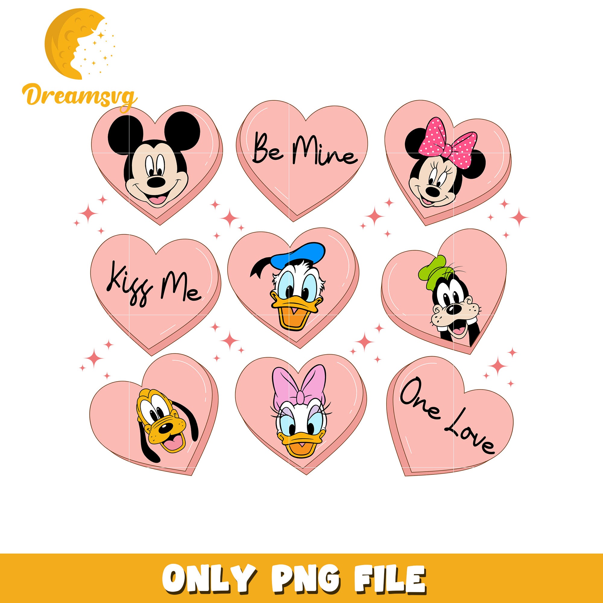 Disney Valentine Hearts PNG Set – DreamSVG Store