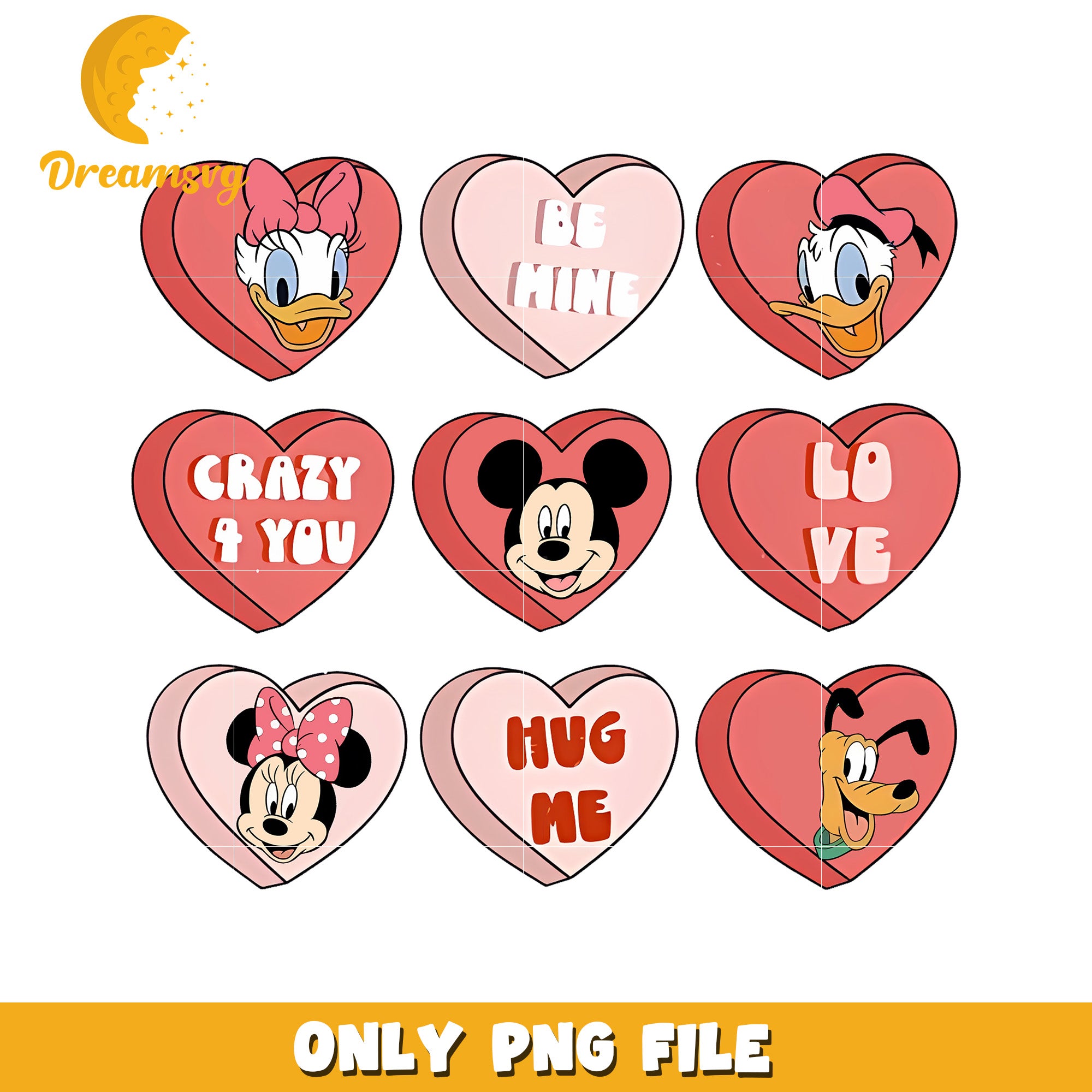 Disney Valentine PNG Hearts Clipart – DreamSVG Store