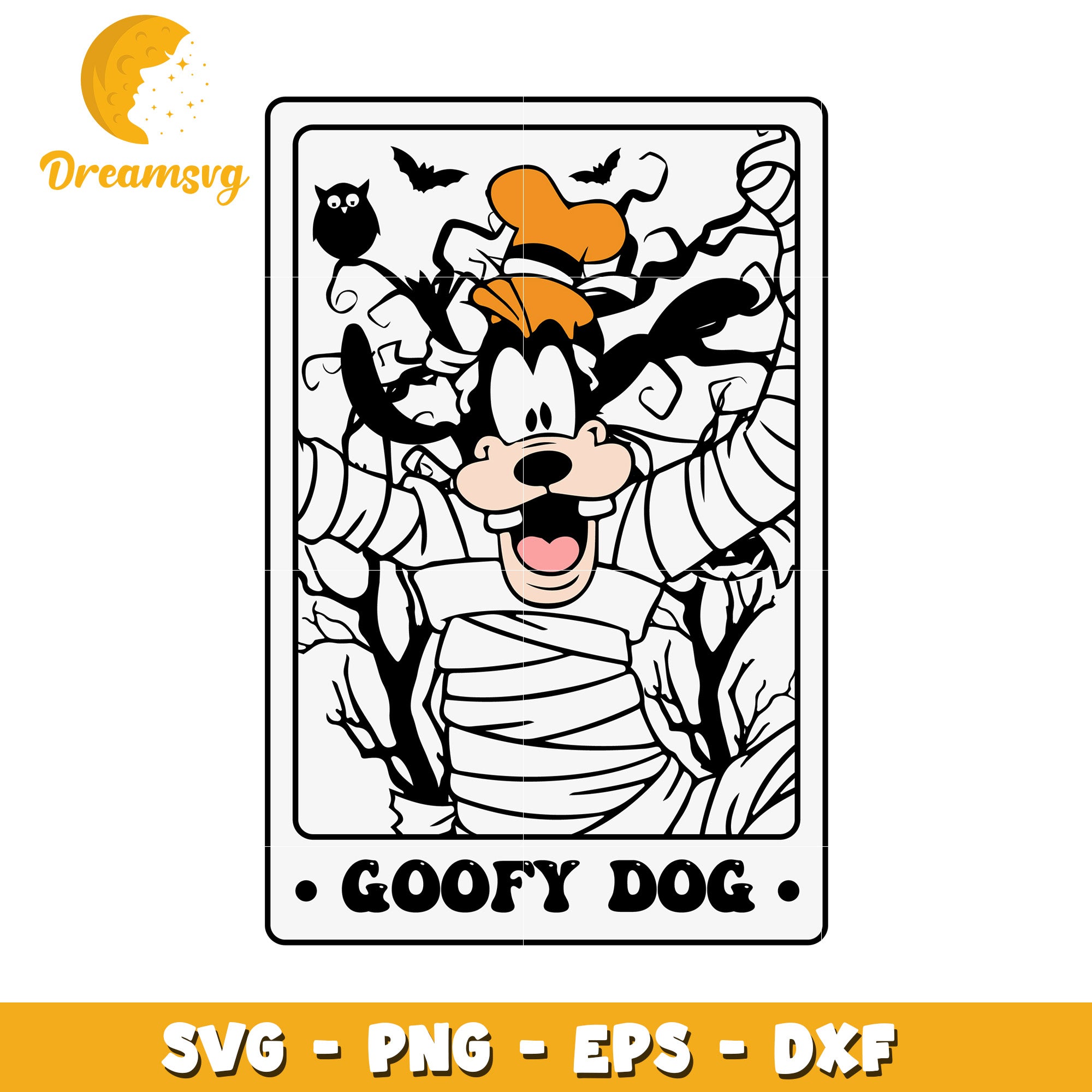 Disney Goofy mummy tarot card svg, Disney friends halloween vibes svg ...