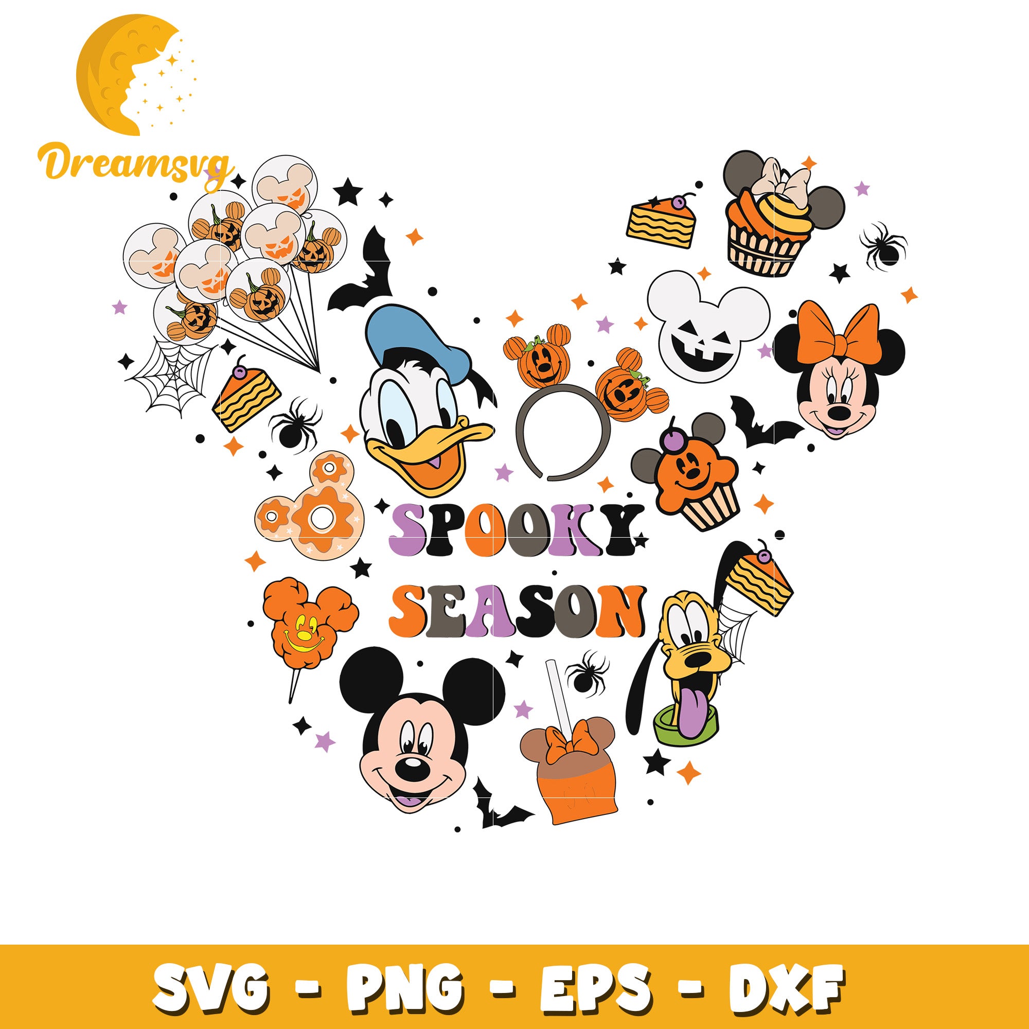 Disney spooky season characters svg, Disney friends halloween vibes sv ...