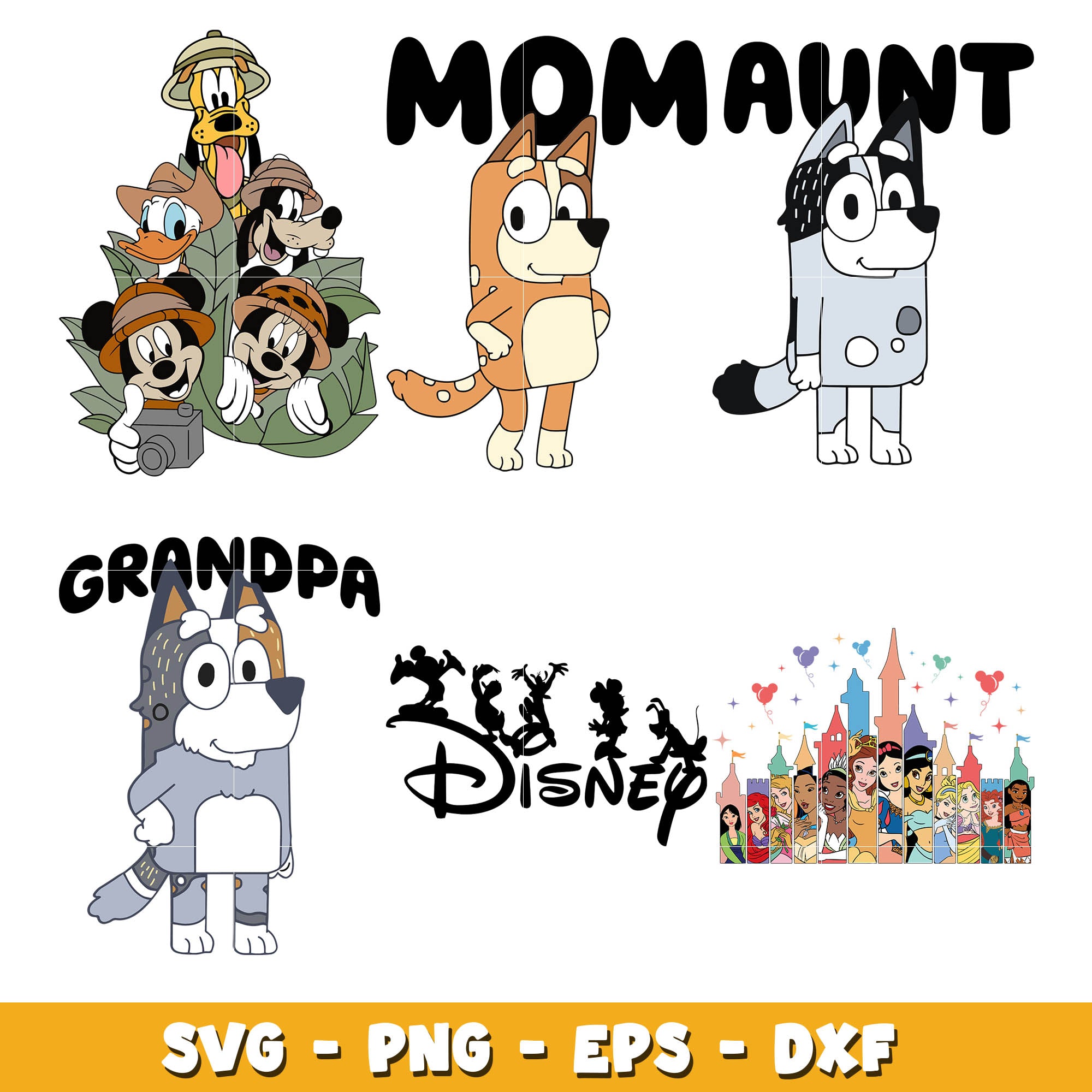 Disney mickey x bluey svg bundle, Disney cartoon svg, Disney svg ...