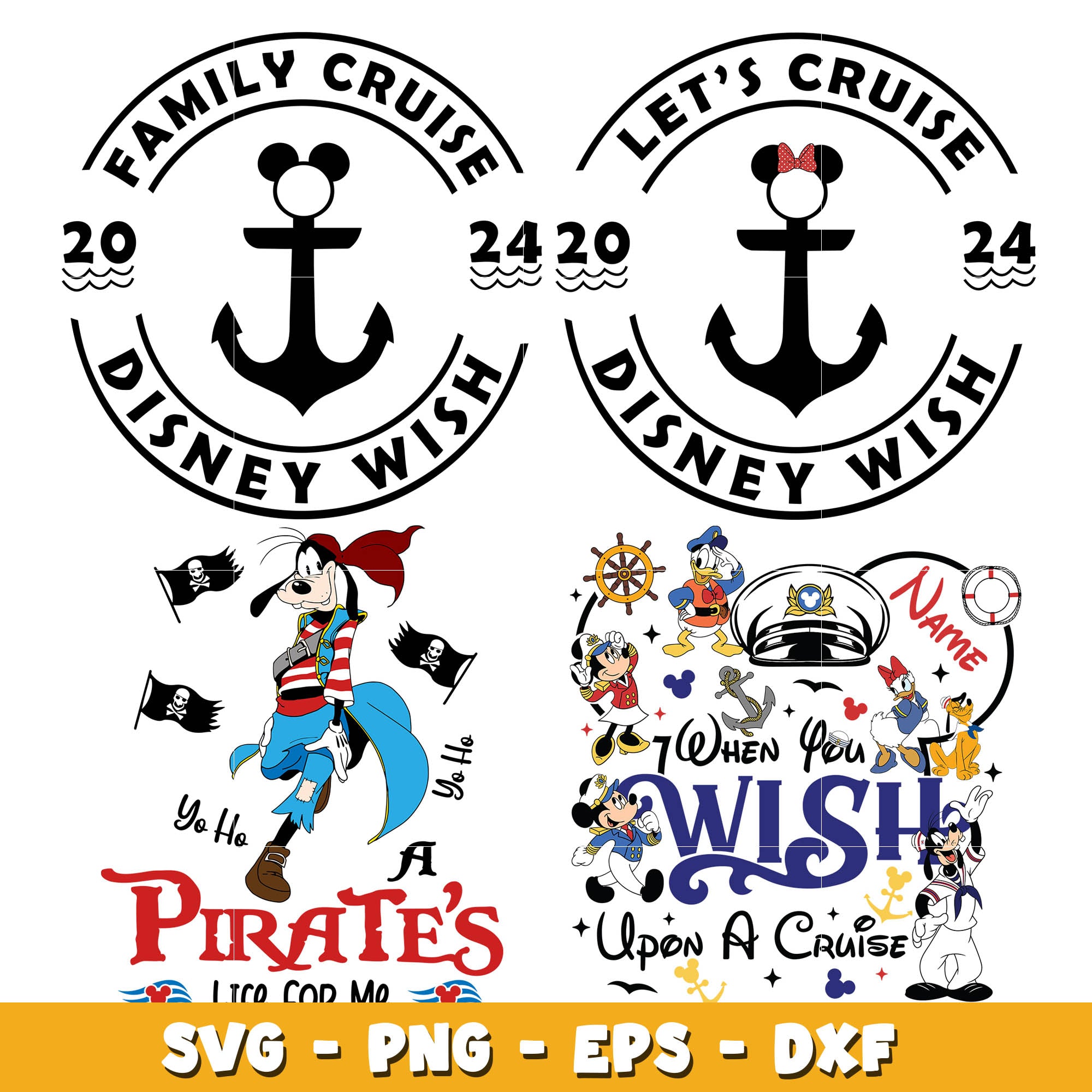 Mickey family cruise disney wish disney and friends bundle svg, Disney ...