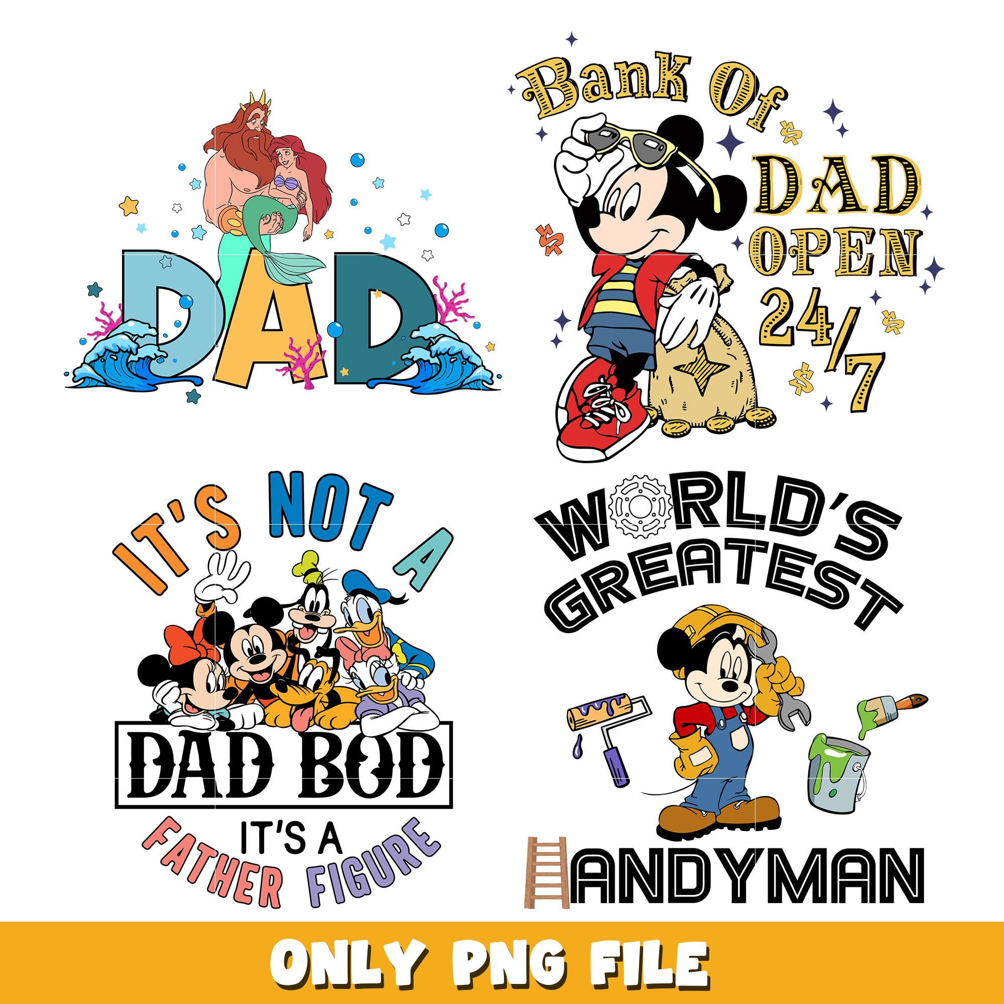 Disney Dad mouse and friends bundle png, Disney cartoon png, Digital d ...